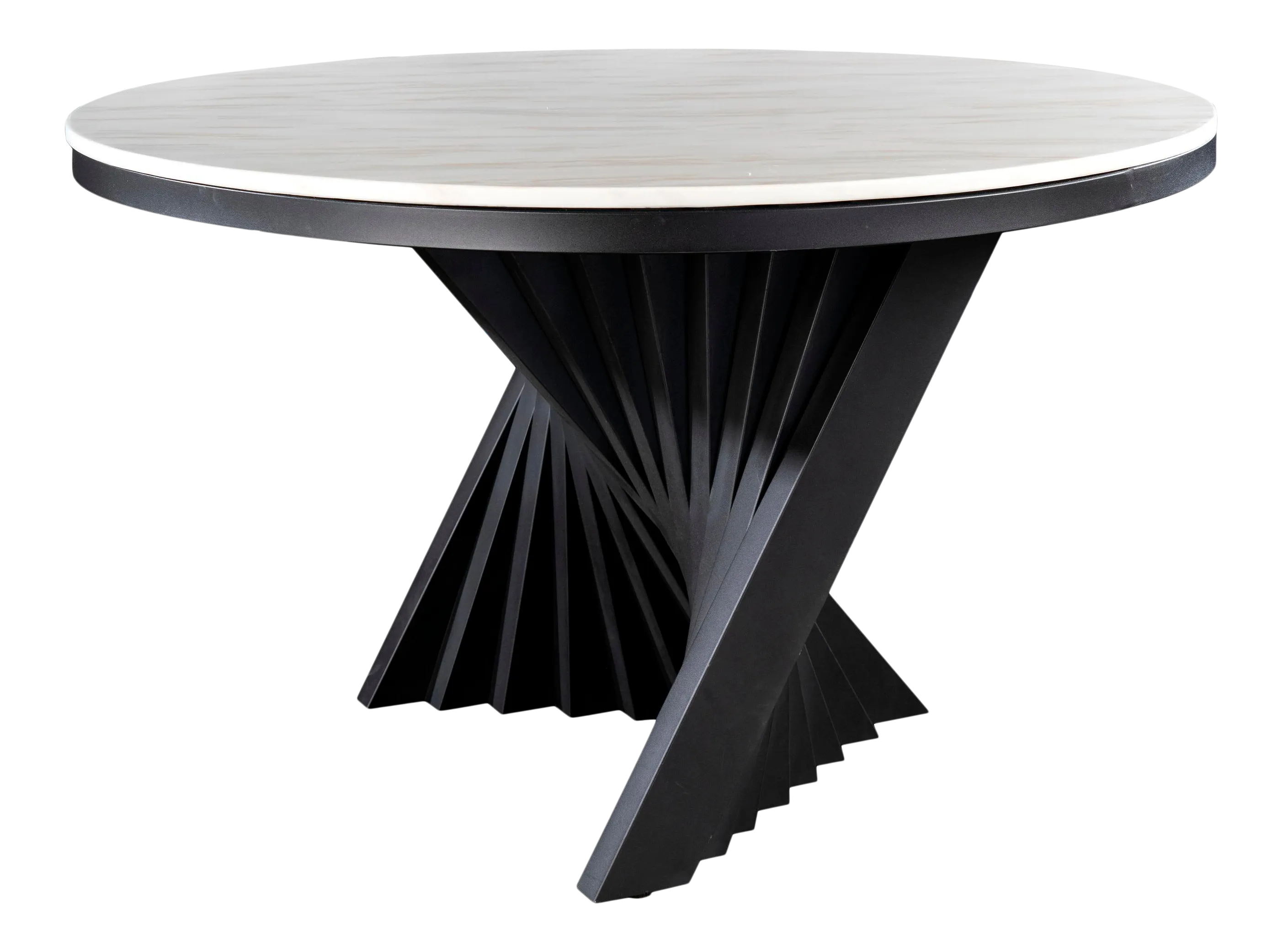 Modern Black Waterfall Marble Top Dining Table | Chairish