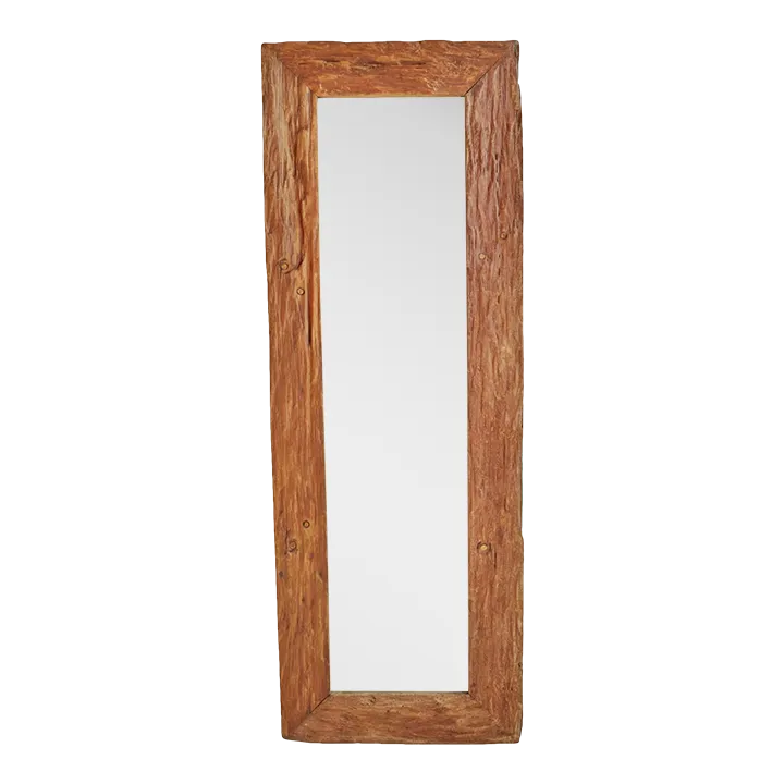 Rustic Reclaimed Wood Mirror | Chairish