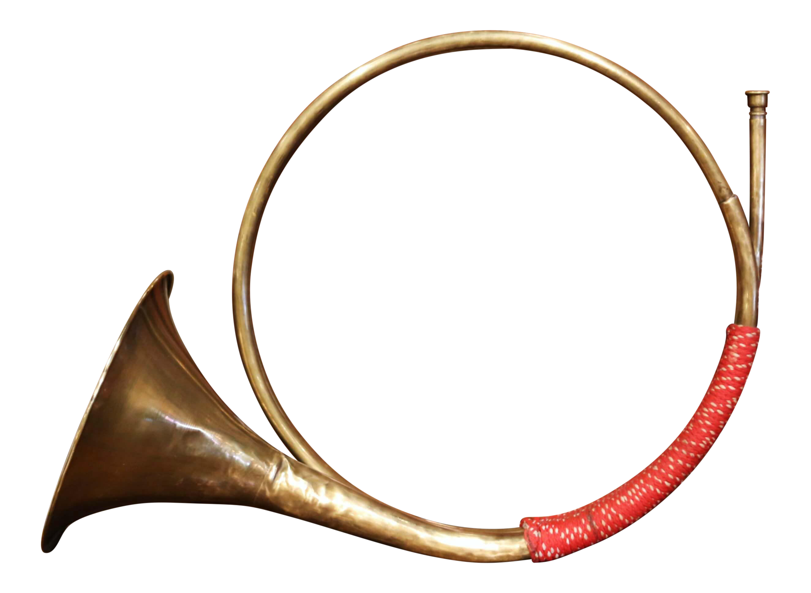 Early 20th Century French Brass "Cor De Chasse" Hunting Horn | Chairish