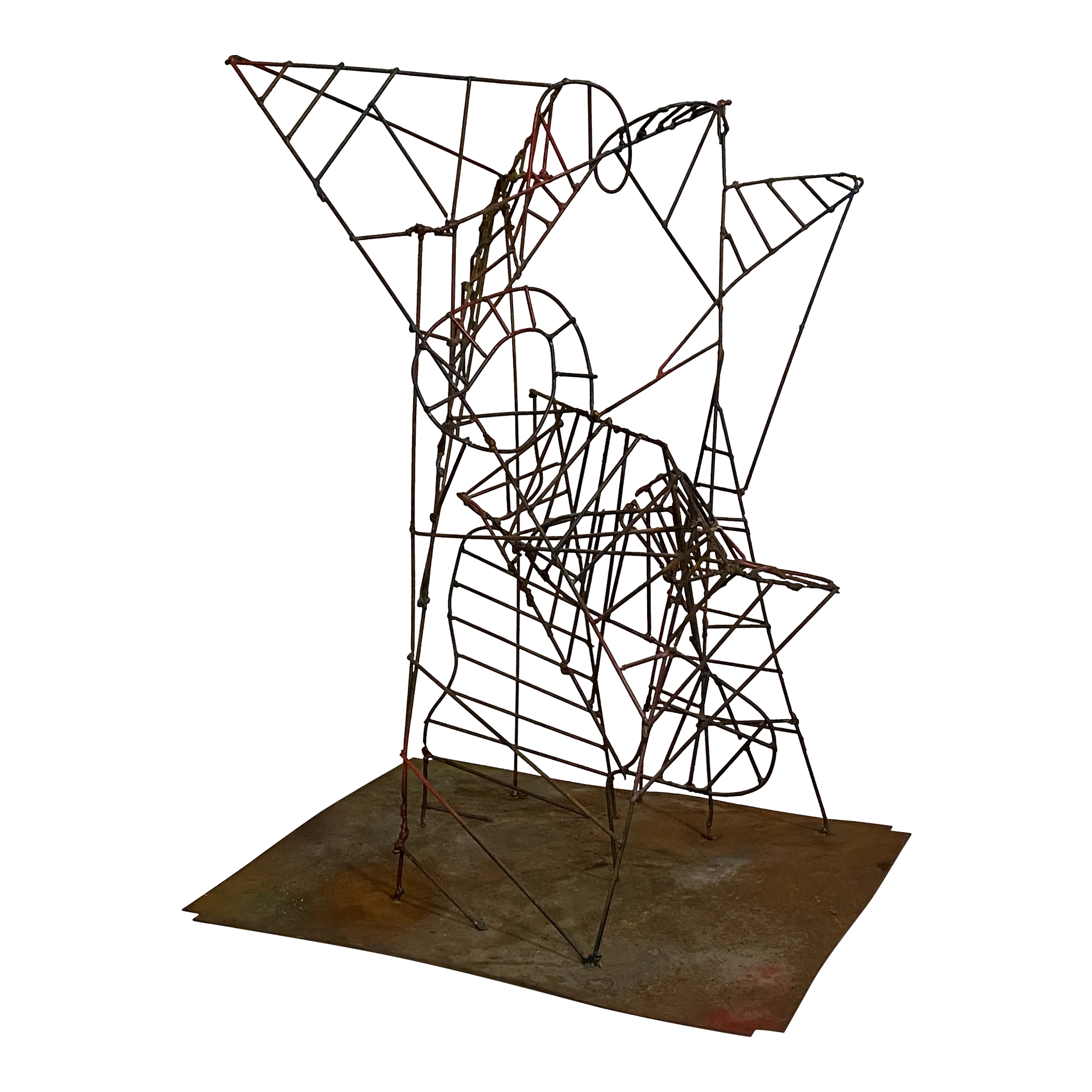 Mid Century Modern Abstract Wire Rod Sculpture | Chairish