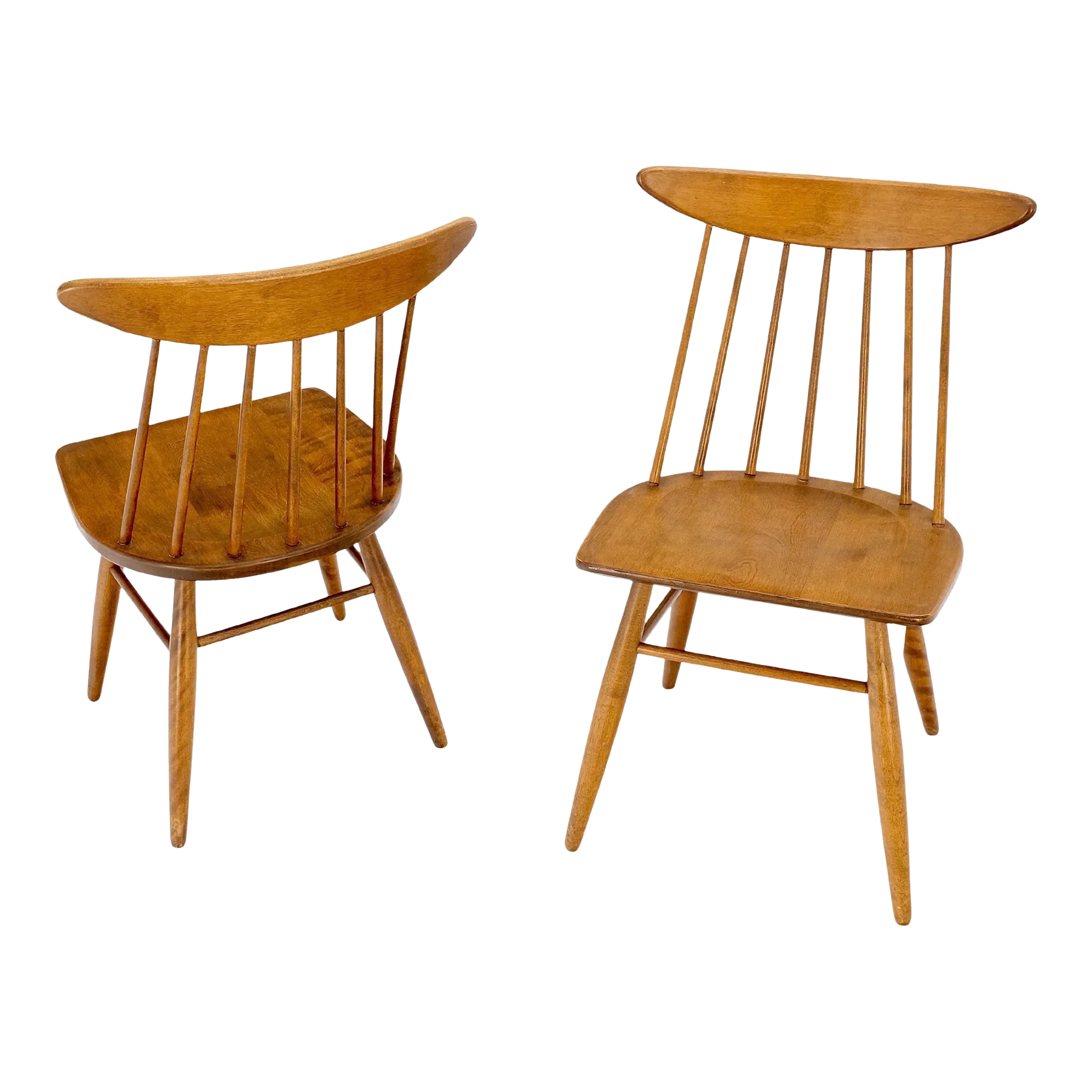 Mid-Century Modern Solid Maple Conant Ball Russel Right Sid Chairs - A ...
