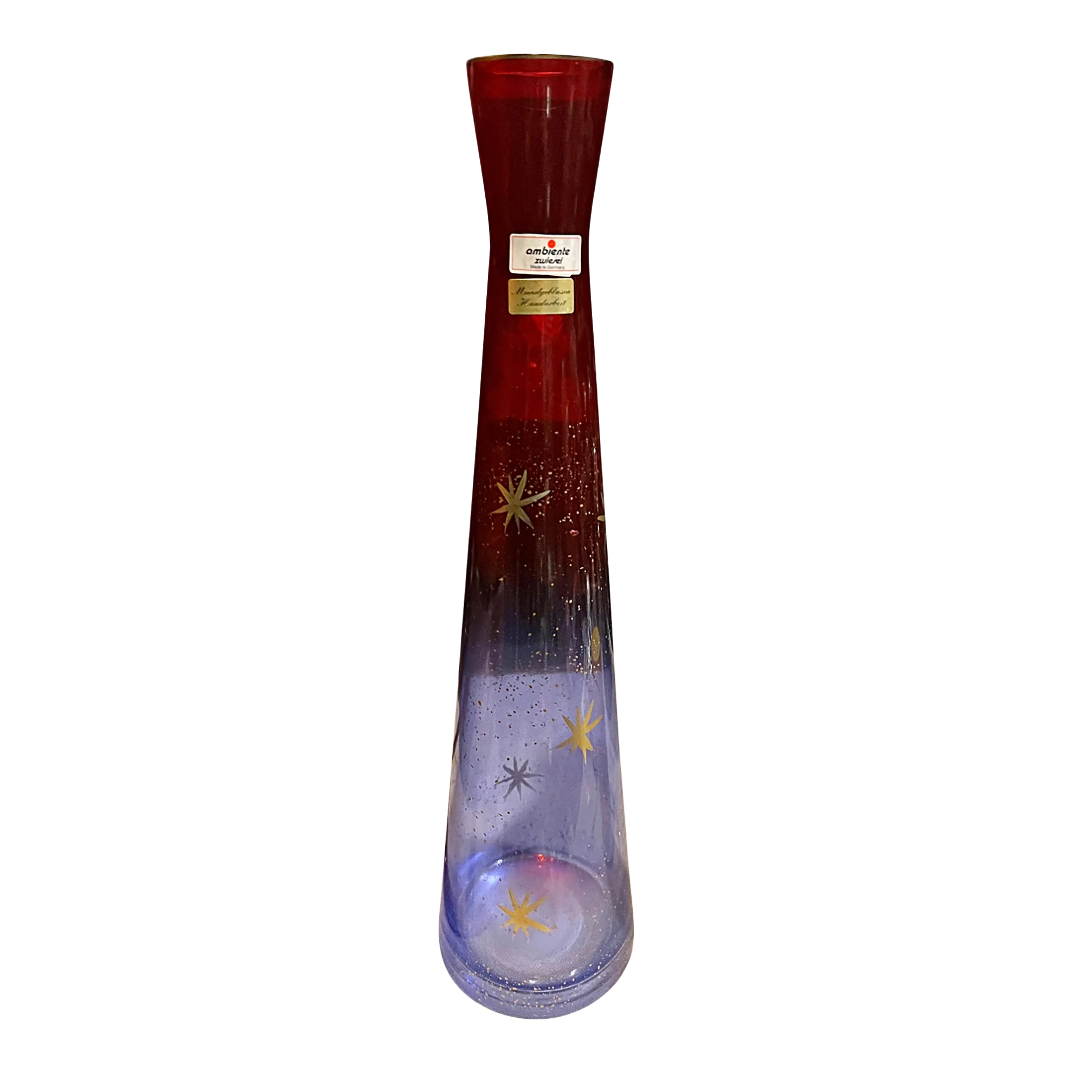 Vintage Mid-Century Modern Style Ambiente Zwiesel Red & Blue Ombré ...