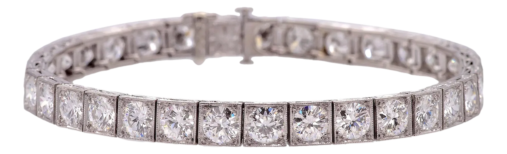 1930s Van Cleef & Arpels Art Deco Old Euro Diamond Bracelet in Platinum ...