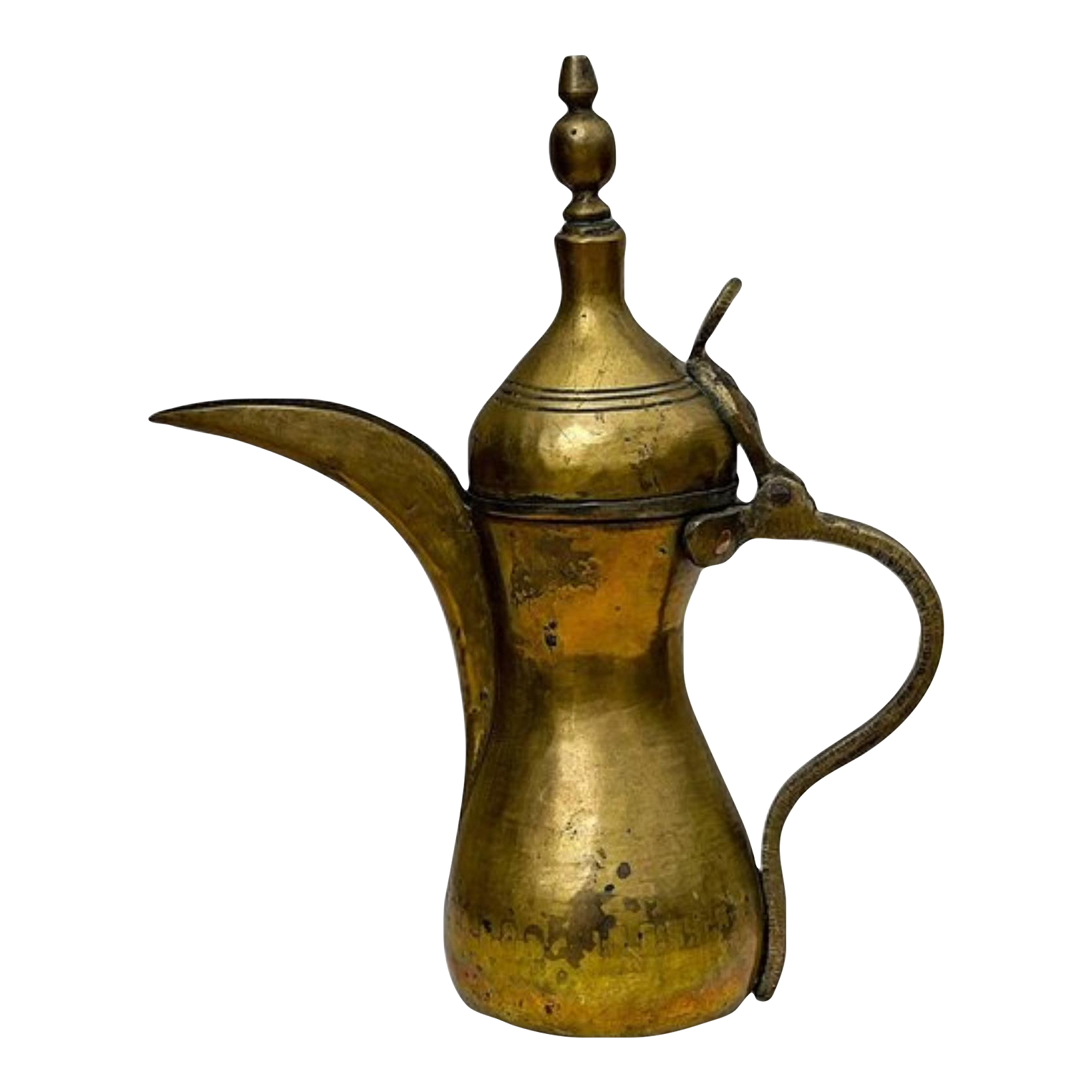 Antique Middle Eastern Dallah Arabic Brass Coffee Pot | Chairish