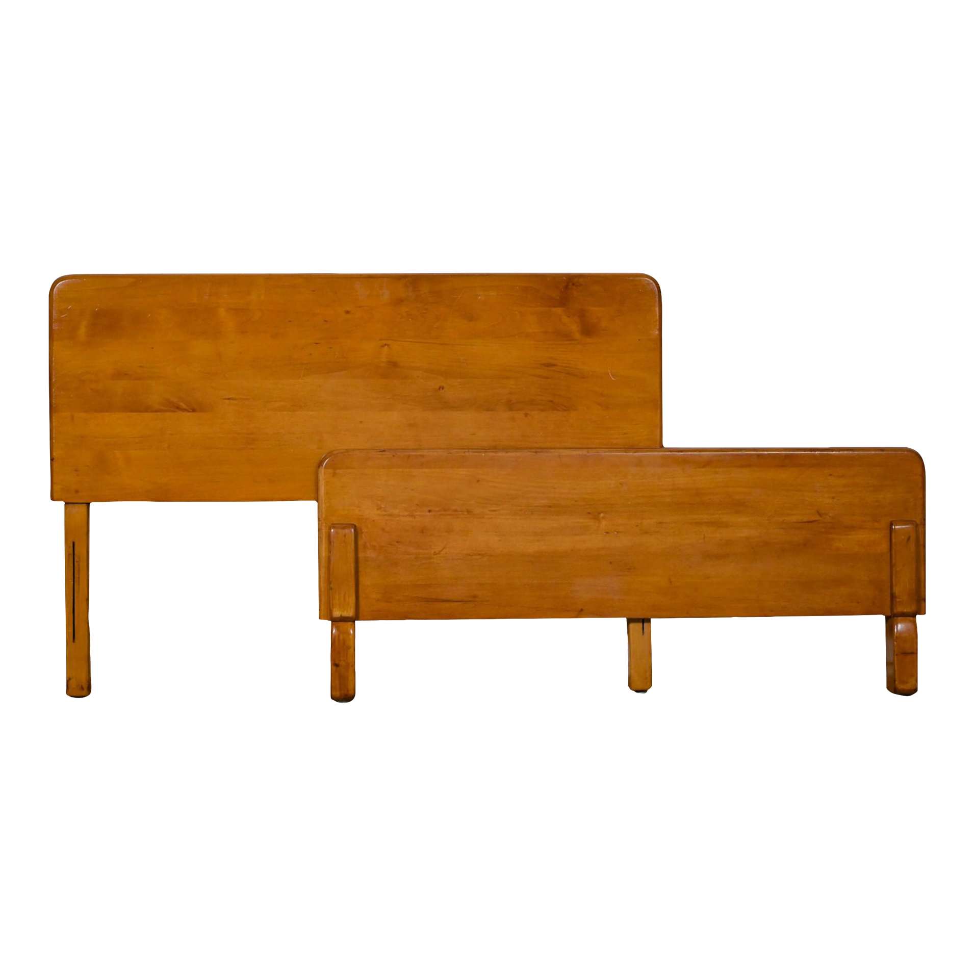 Early-Mid-20th Century Art Moderne Maple Twin Bed Headboard & Footboard ...