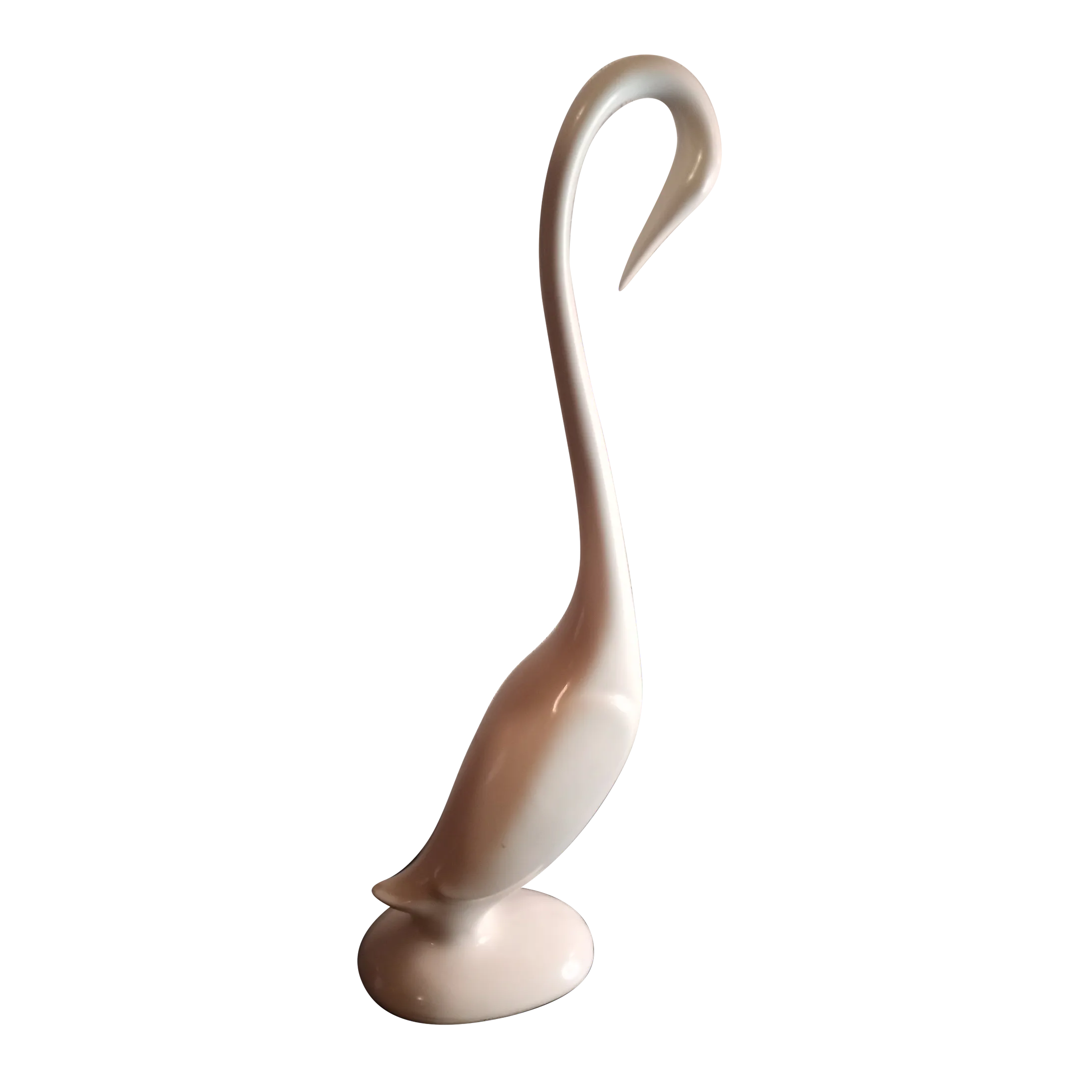 Mid-Century Modern Ceramic Crane Sculpture | Chairish