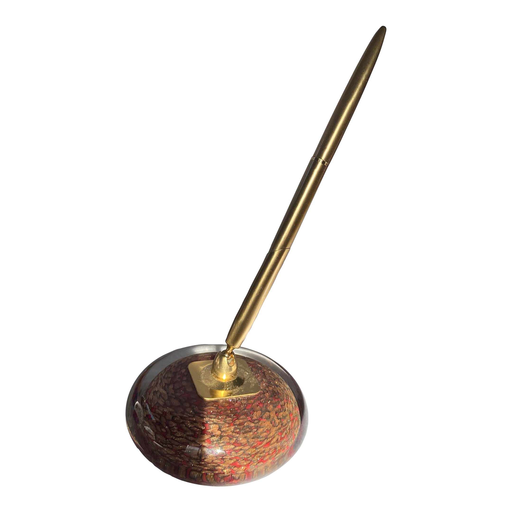 Early 20th Century Blown Glass Paperweight, Pen Holder | Chairish