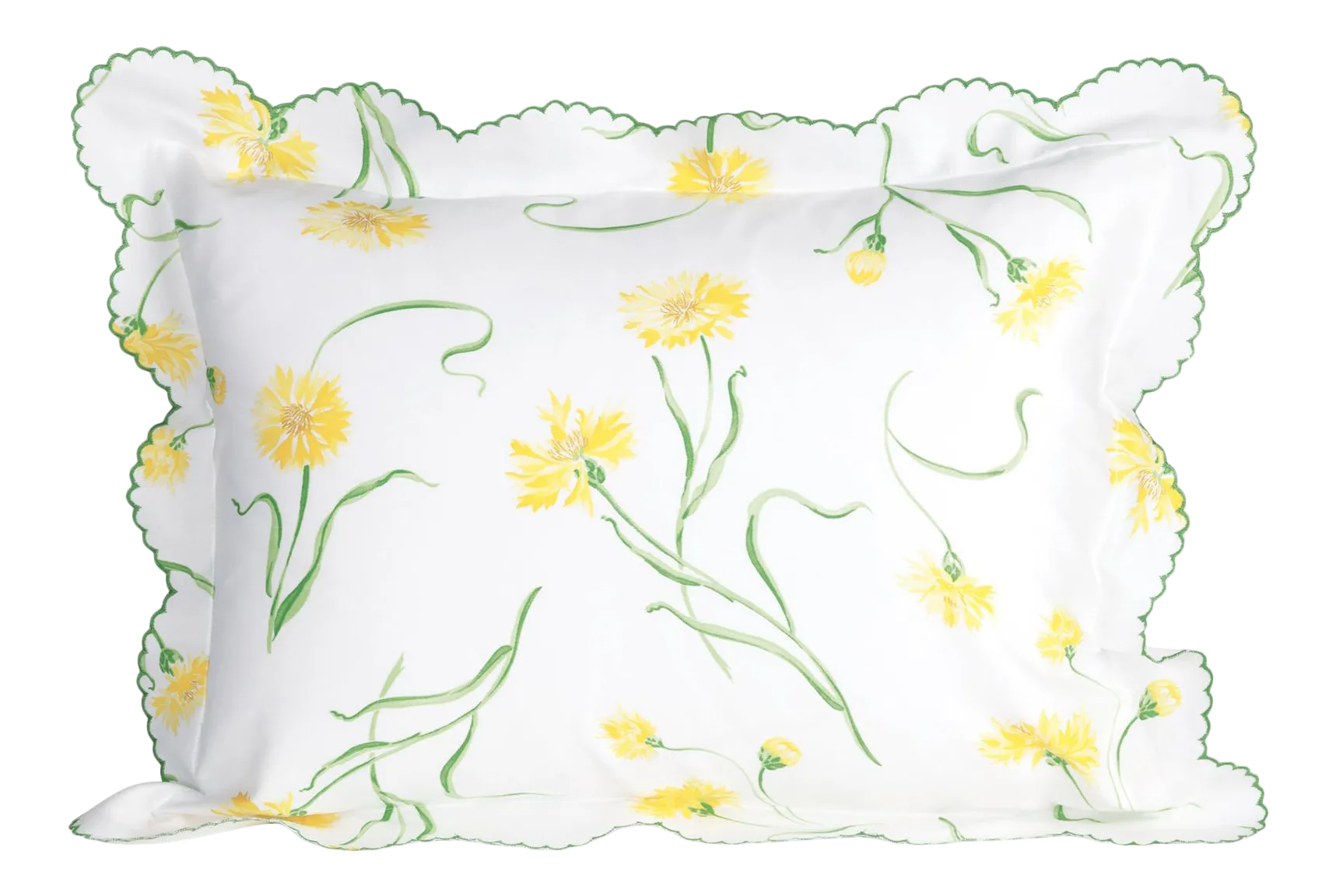 Blossoming Sham in Yellow in Standard | Chairish