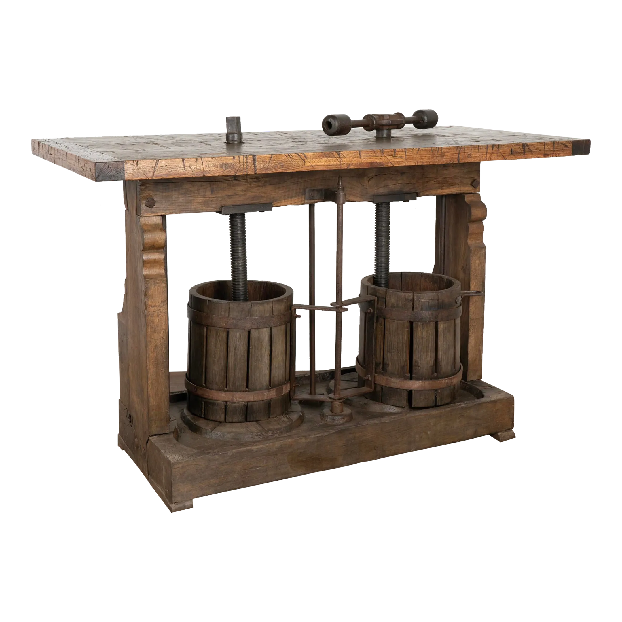 Vintage Double Wine Press Standing Bar Wine Tasting Table, Circa 1900 ...