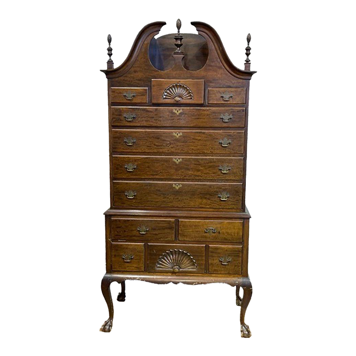 Antique Mahogany Queen Anne Style Chest on Chest | Chairish