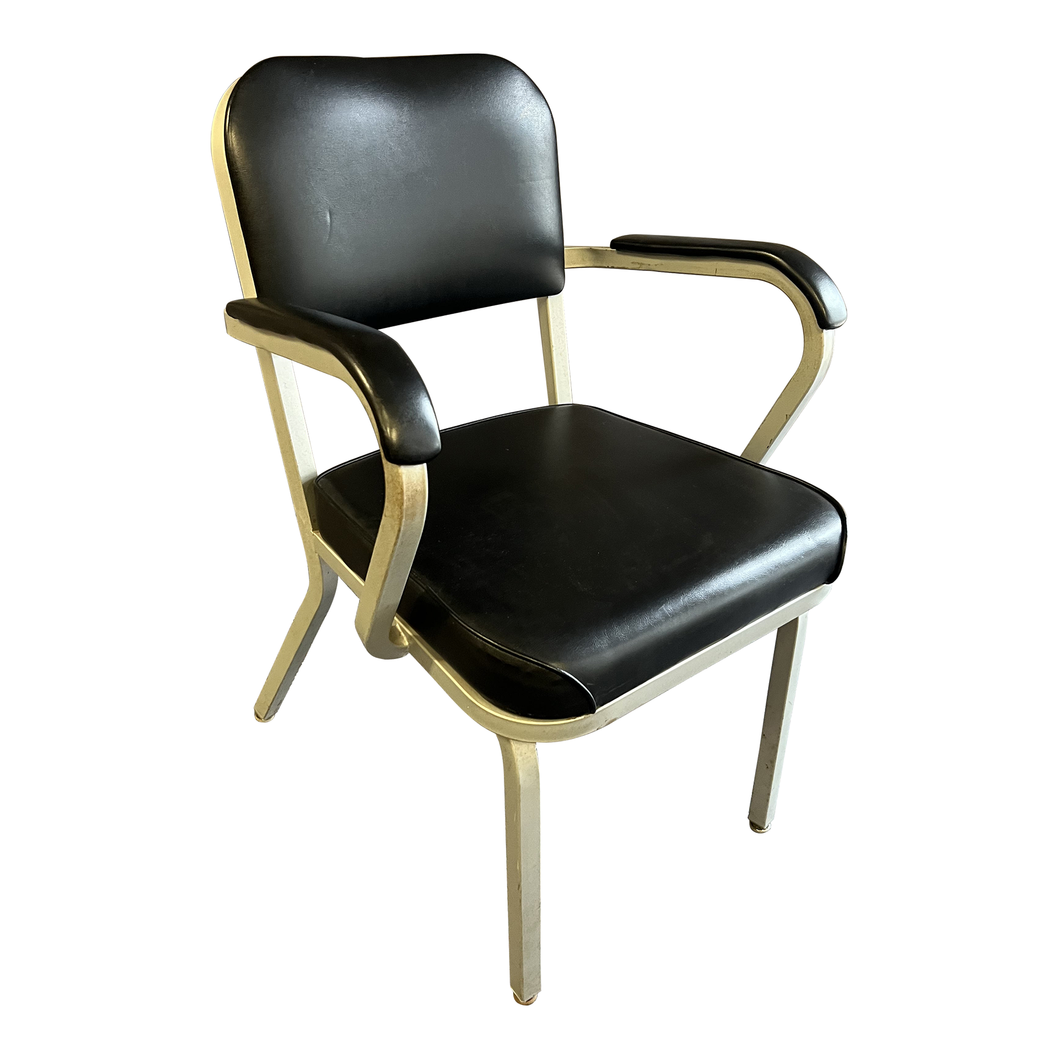 1960s Vintage Industrial Black Metal Office Chair | Chairish