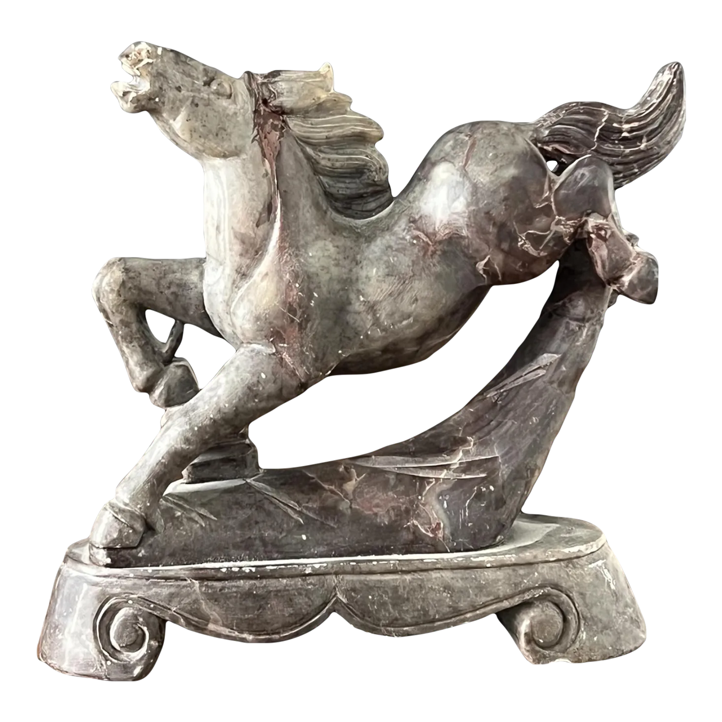 1960s Carved Natural Stone Horse Sculpture | Chairish