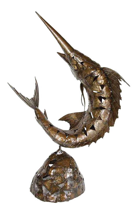 Mid-Century Modernist Brutalist Marlin Sculpture | Chairish