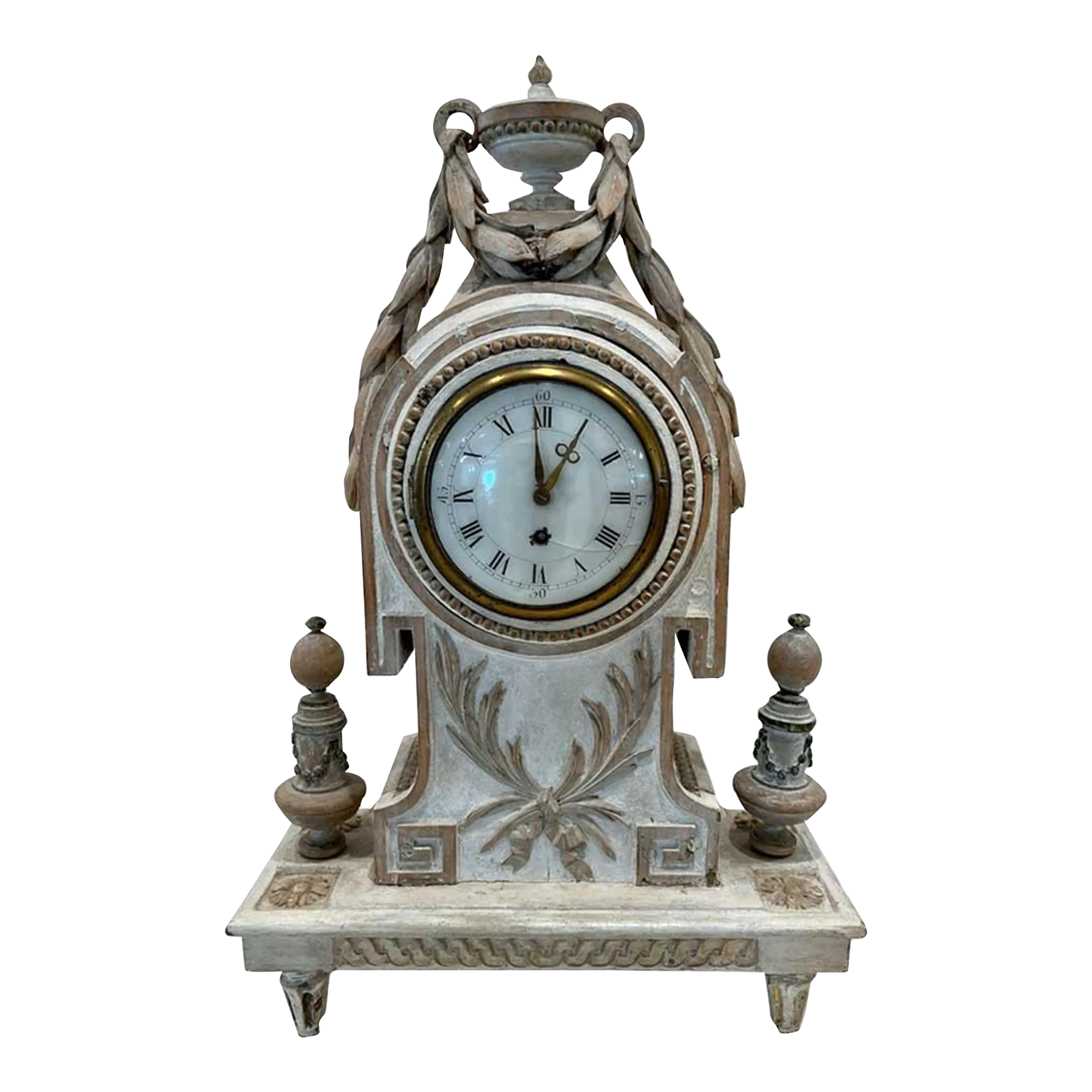 19th Century Wood Mantle Clock | Chairish