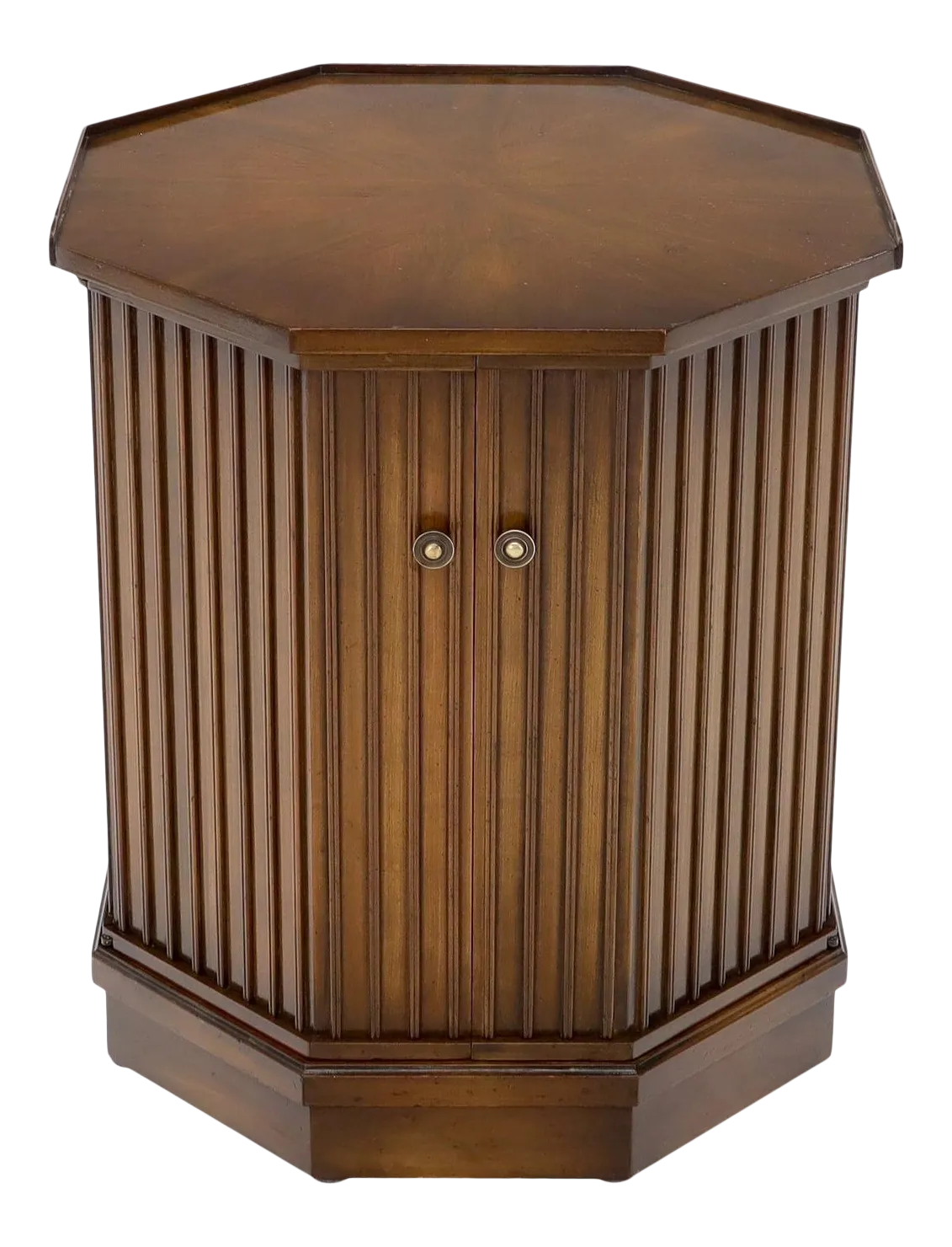 Two Doors Compartment Cabinet Octagon Shape Side Occasional End Table ...