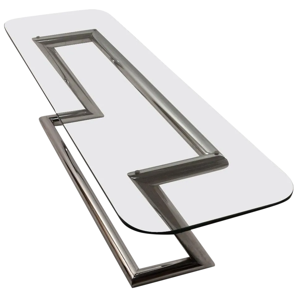 Tubular Chrome Base Plate Glass Top Cocktail Table | Chairish