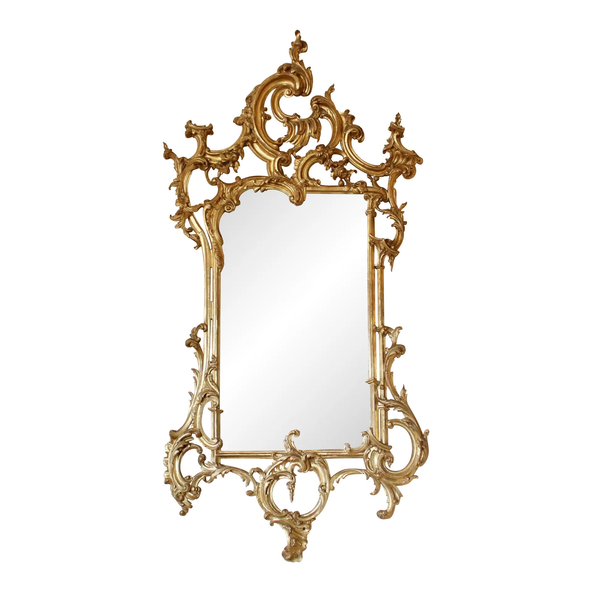 Italian Carved and Gilded Chippendale Rococo Style Mirror | Chairish