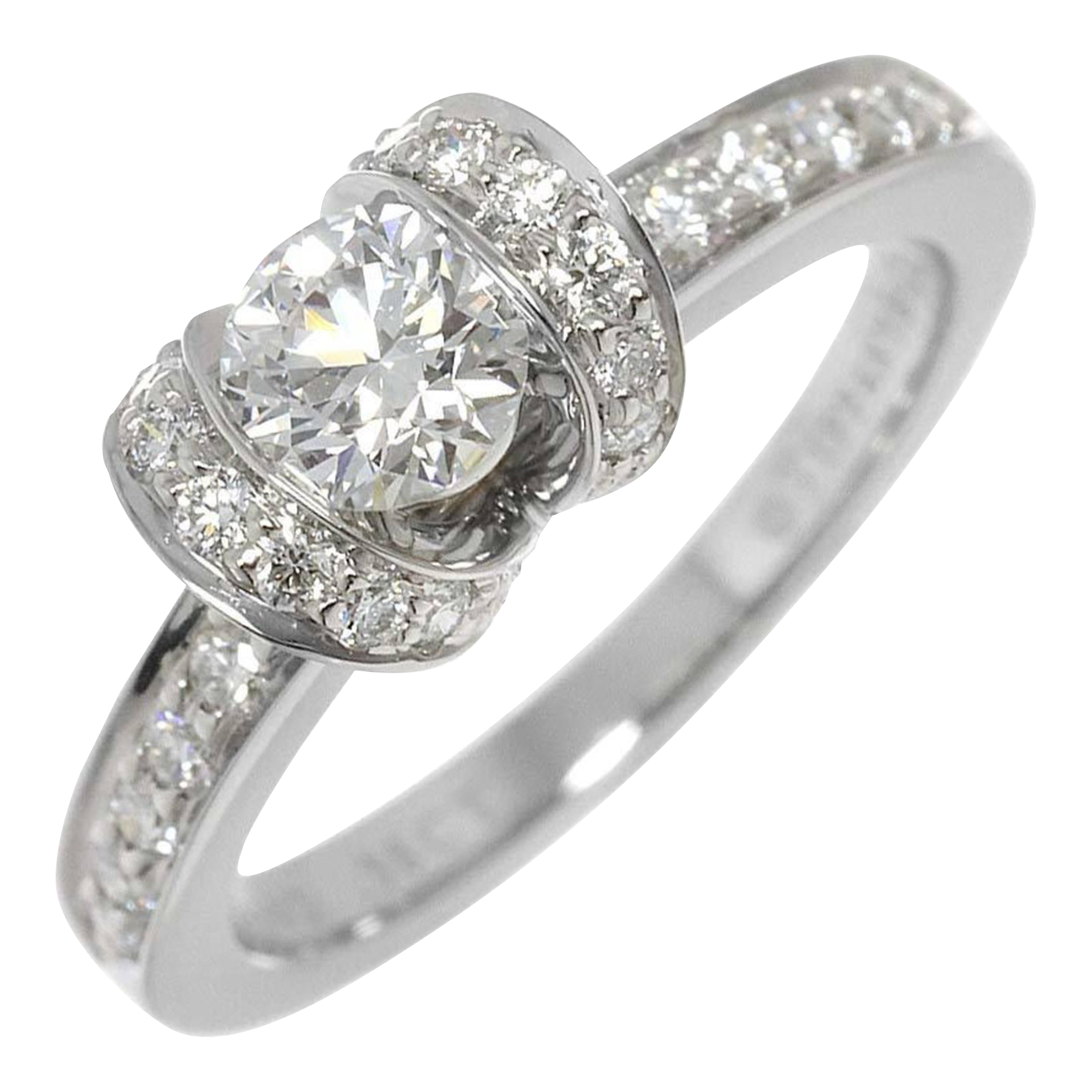Tiffany & Co. Diamond 0.38Ct F/Vs1/Ex 6.5 Ring Pt Platinum Ribbon Size 6.5 | Chairish