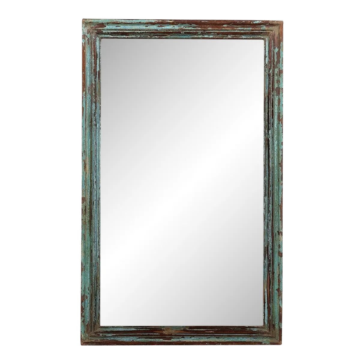 1900s Vintage Door Frame Repurposed Distressed Blue Rectangle Wall ...