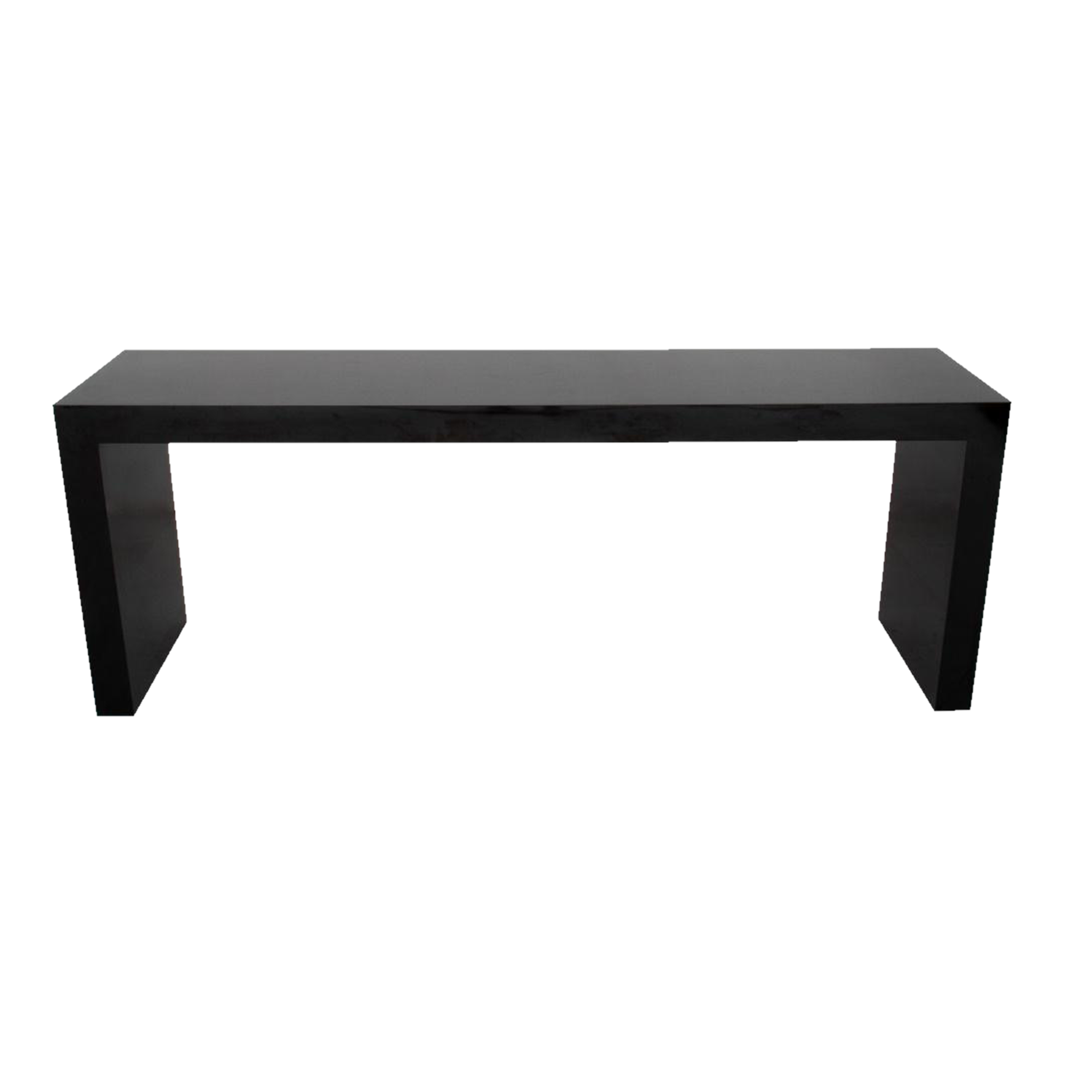 Minimalist Black Lacquer Console Table | Chairish