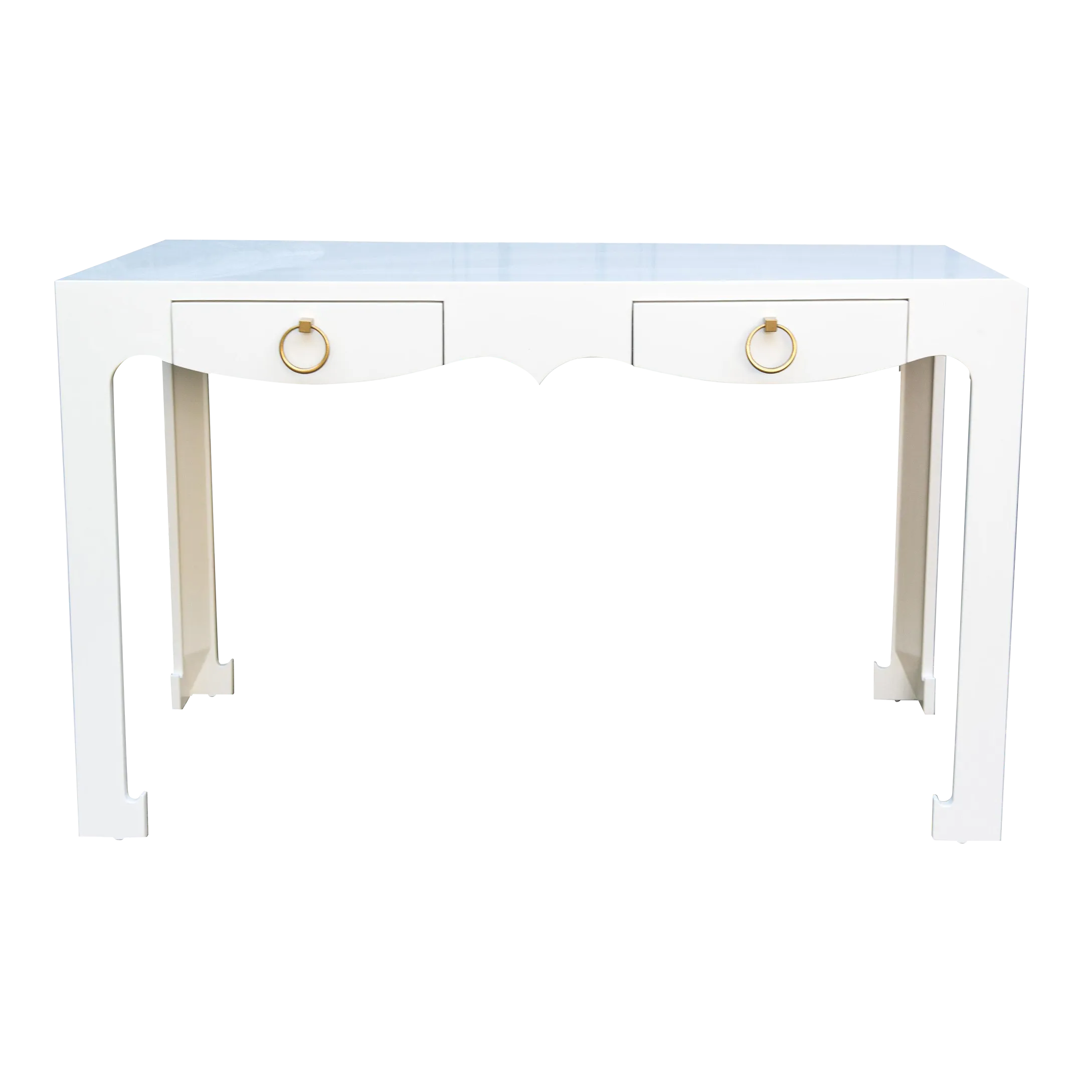 Modern White Lacquer Console | Chairish