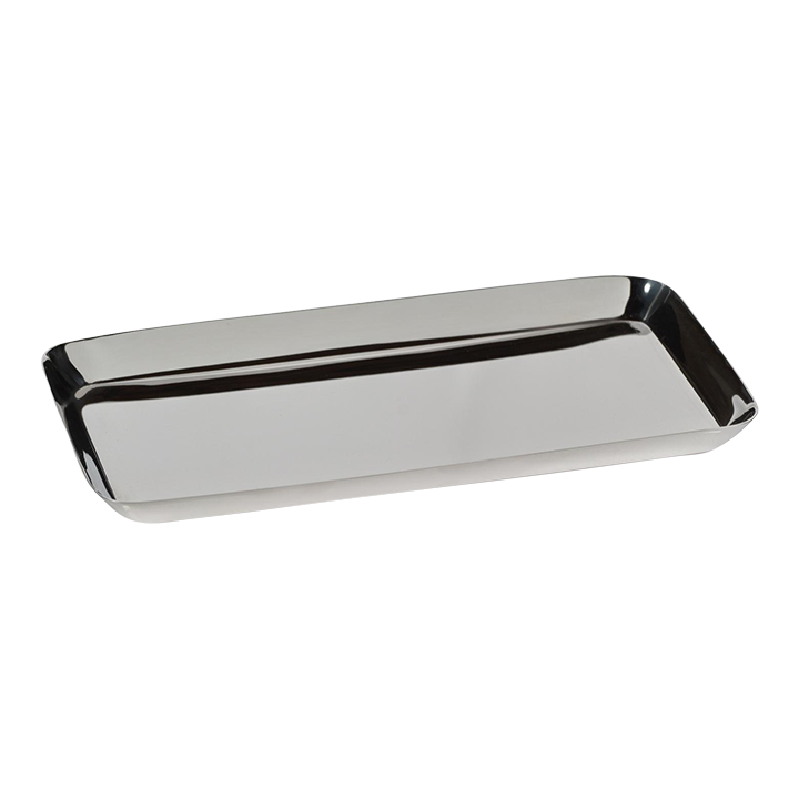 Perpignan Versatile Rectangular Polished Steel Tray, Small, Nickel | Chairish