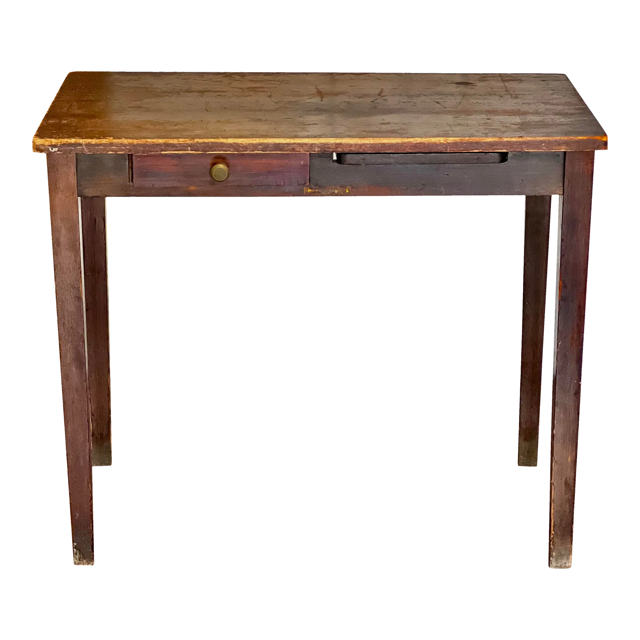 Early 20th Century Antique French Poplar Table With Pullout Tablet ...