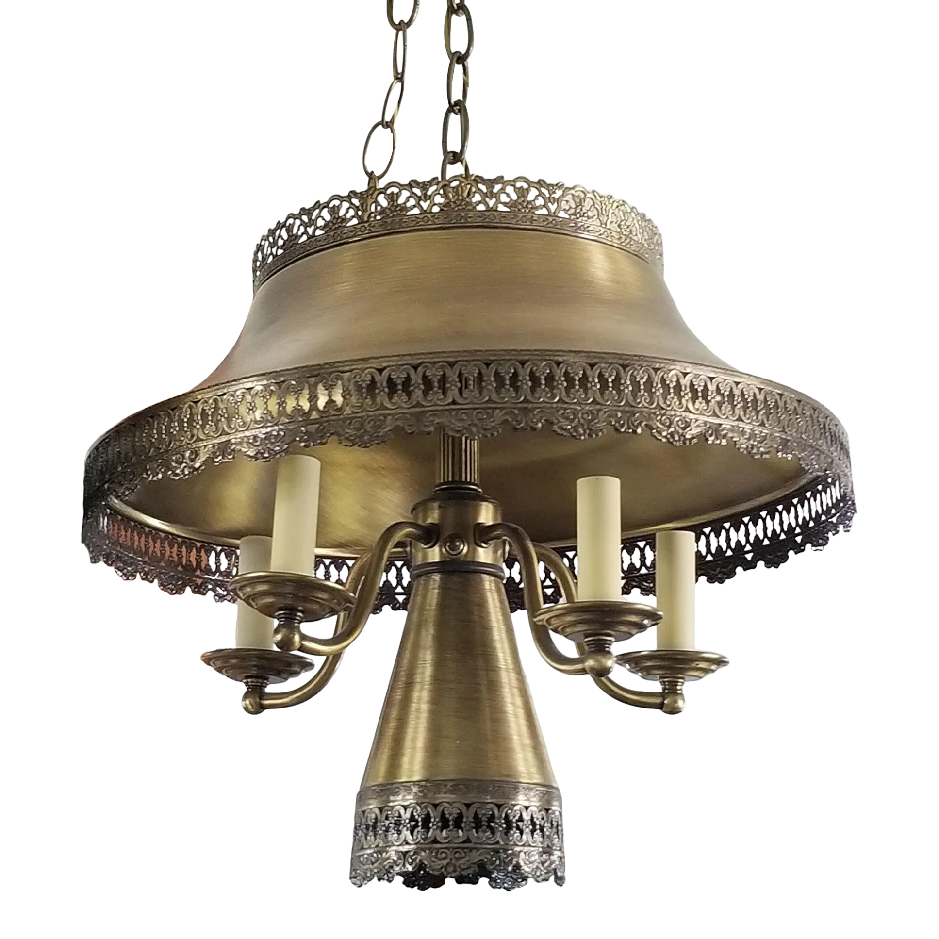 Mid 20th Century Bouillotte Toleware Metal Swag Lamp 6 Candelabra ...