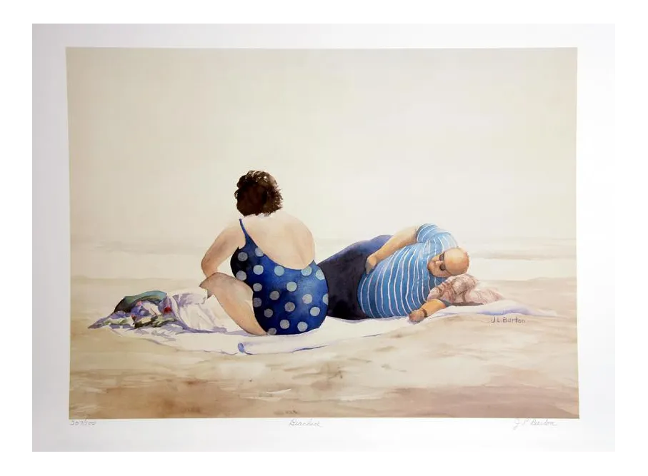 "Beached" Jean L. Barton Signed Lithograph | Chairish