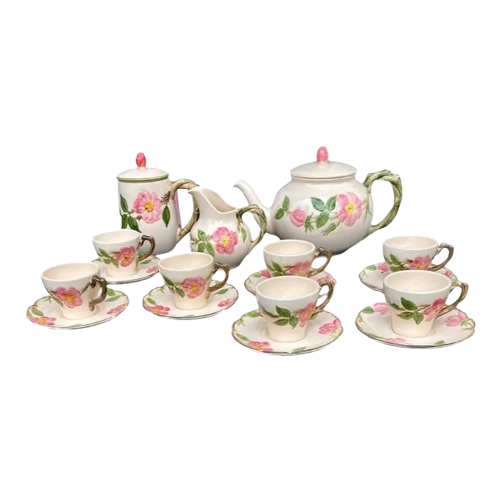 Vintage Franciscan Desert Rose Complete Tea Set- 17 Pieces | Chairish