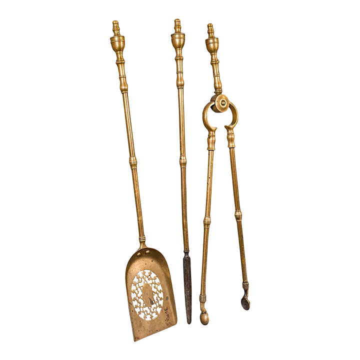 1850's Trio of Antique Fire Tools | Chairish