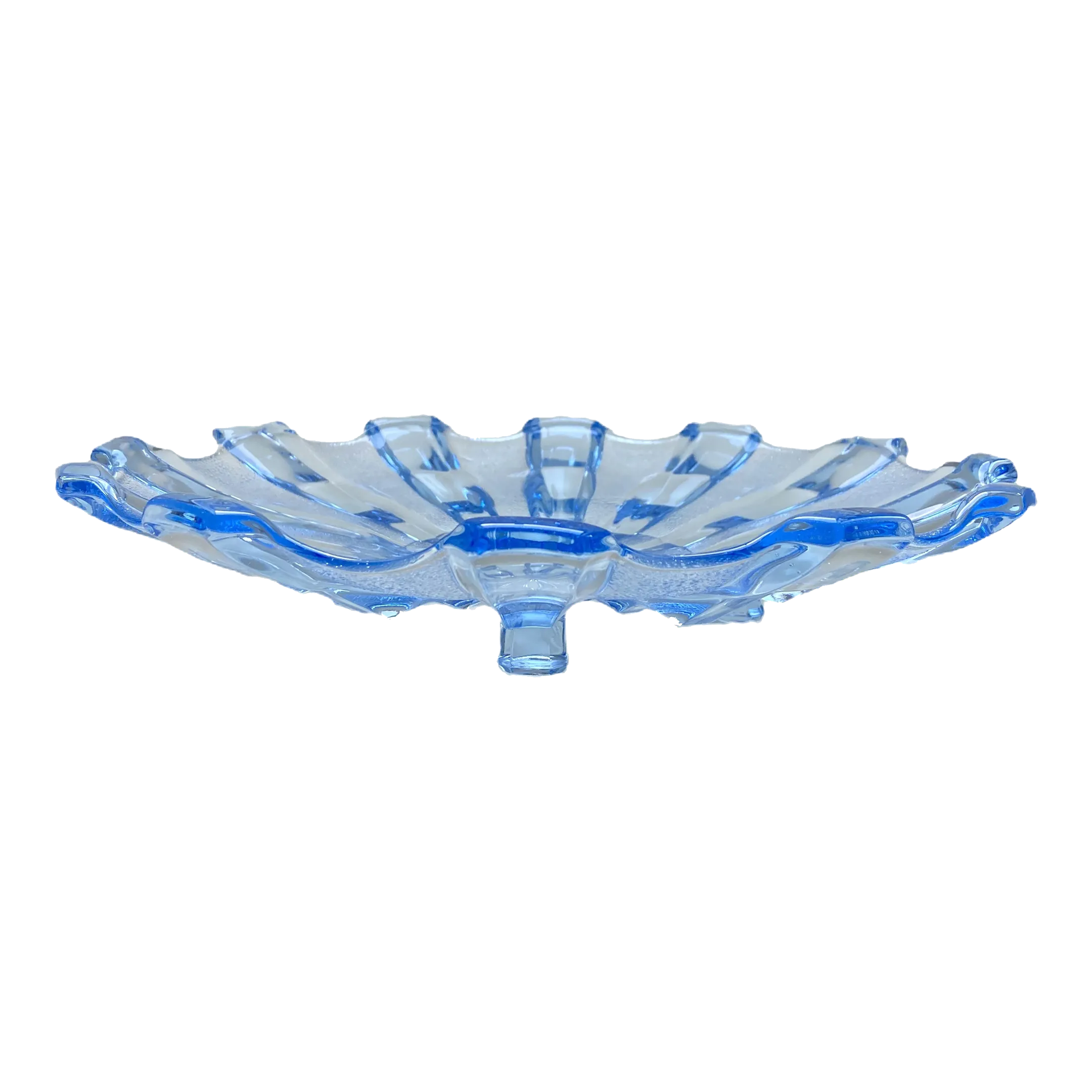 Art Deco Bohemian Stolzle Large Glass Bowl 1930s | Chairish