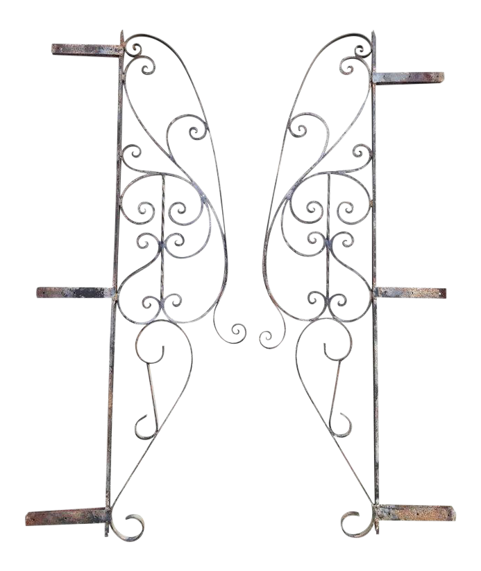 Architectural Iron Panels - a Pair | Chairish
