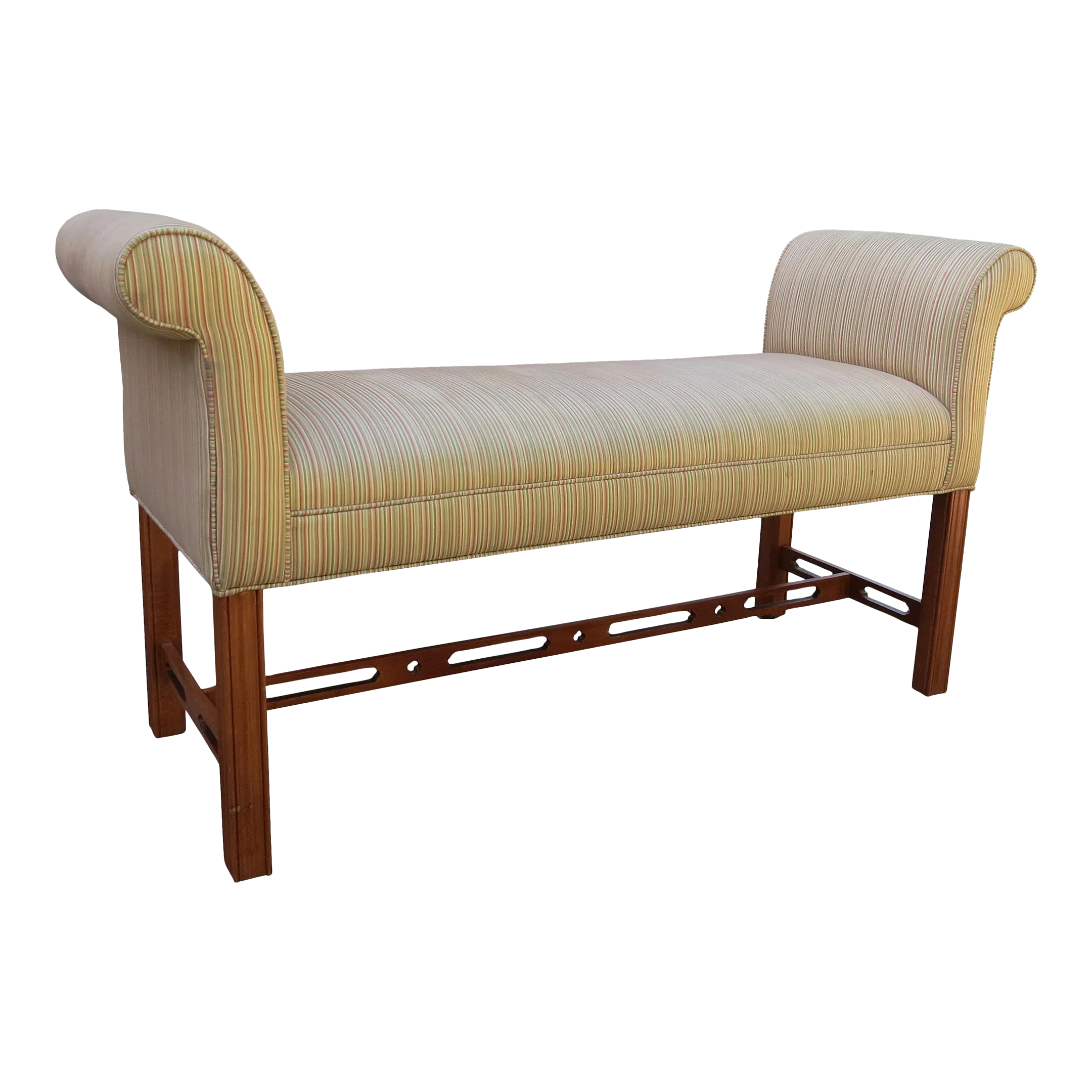 Vintage Ethan Allen Upholstered Window Bench | Chairish
