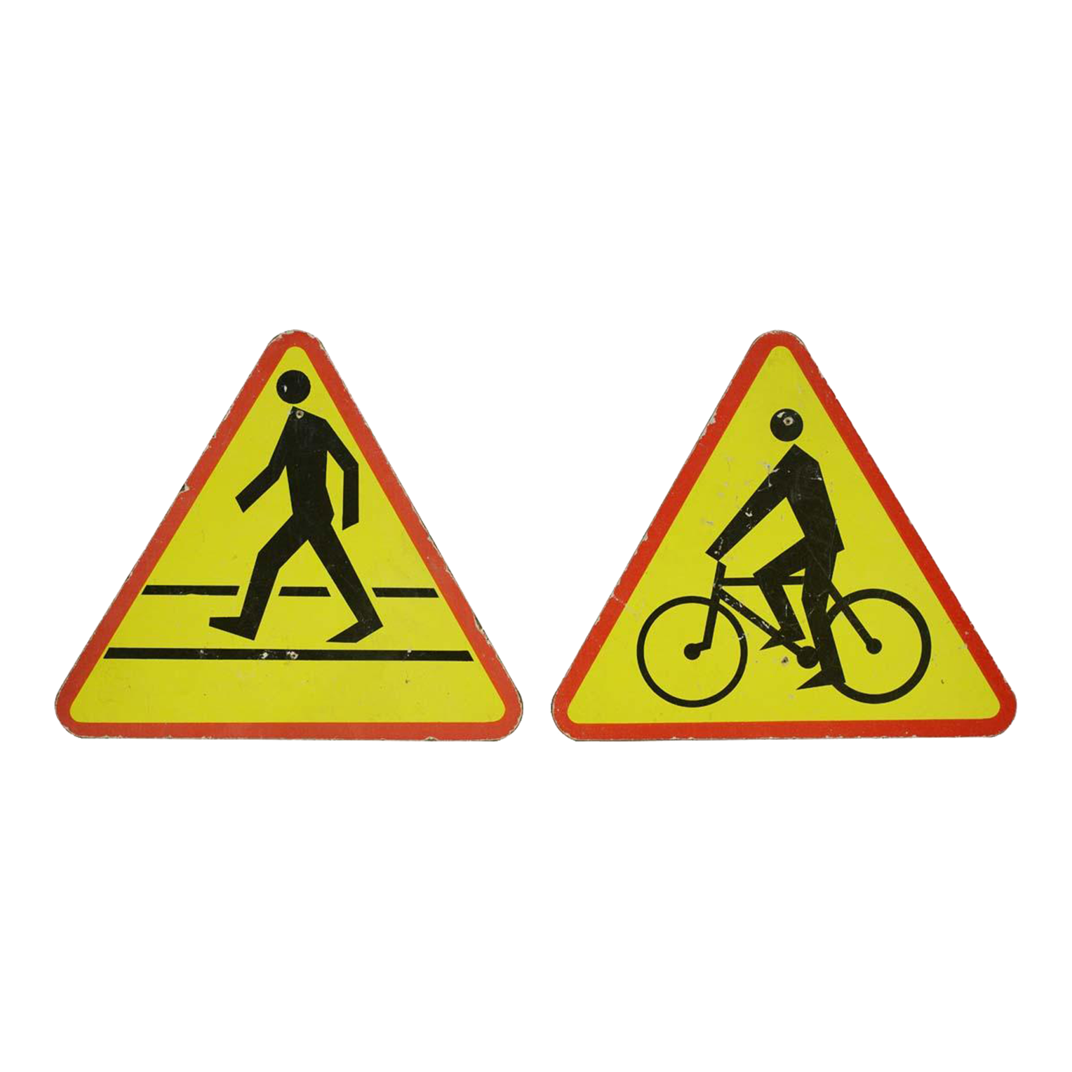 Pair of Late 20th Century European Cardboard Pedestrian & Biking Street ...