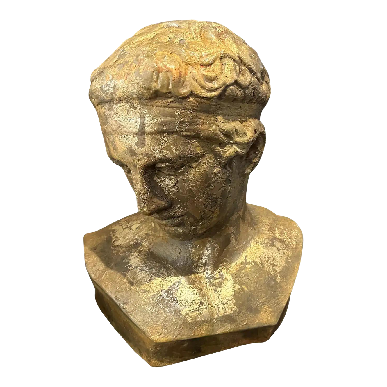 1950s Neo Classical Gold Patinated Plaster Bust of Diadumeno | Chairish