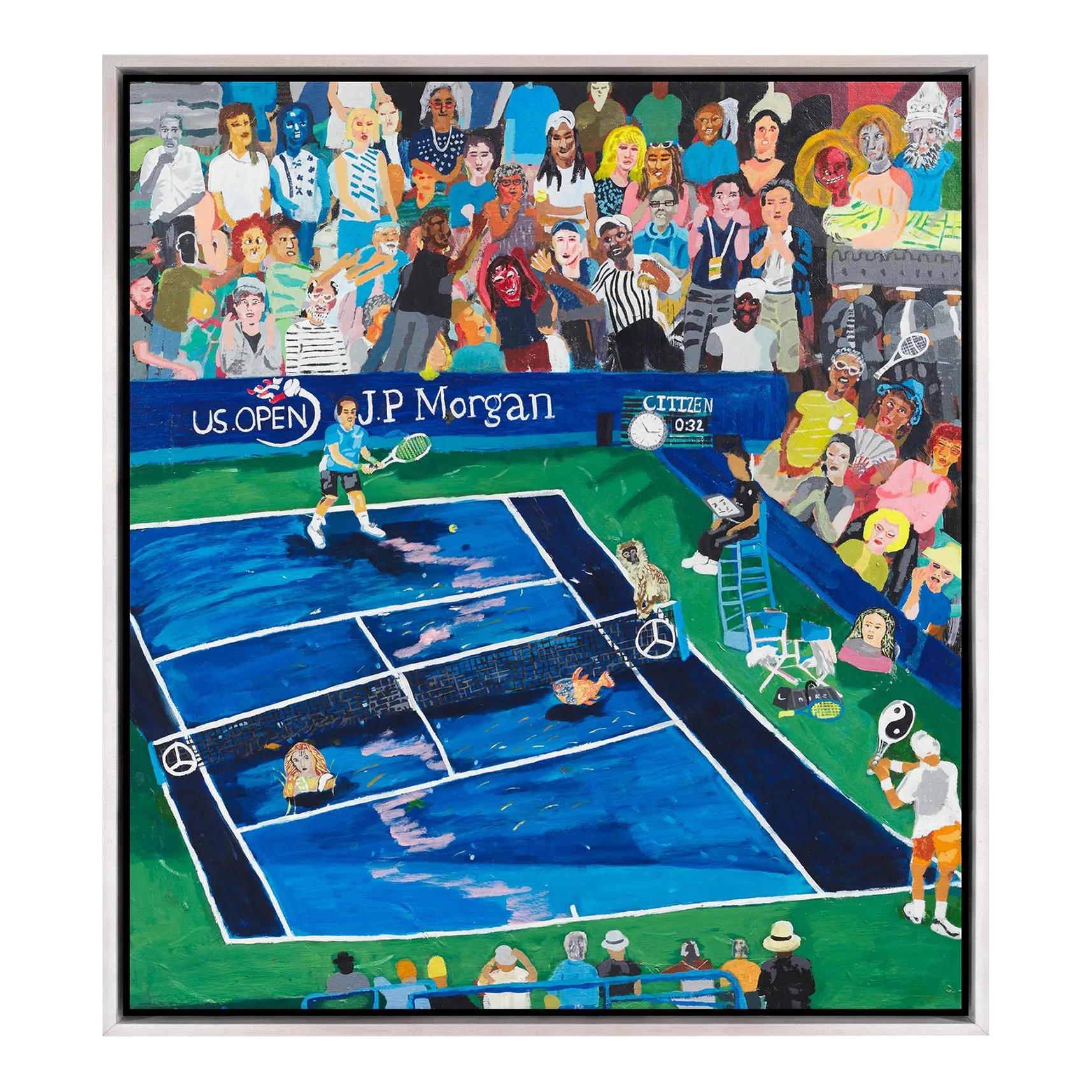 US Open by Shaun Ellison in Whitewash Frame, Medium Art Print on Canvas ...