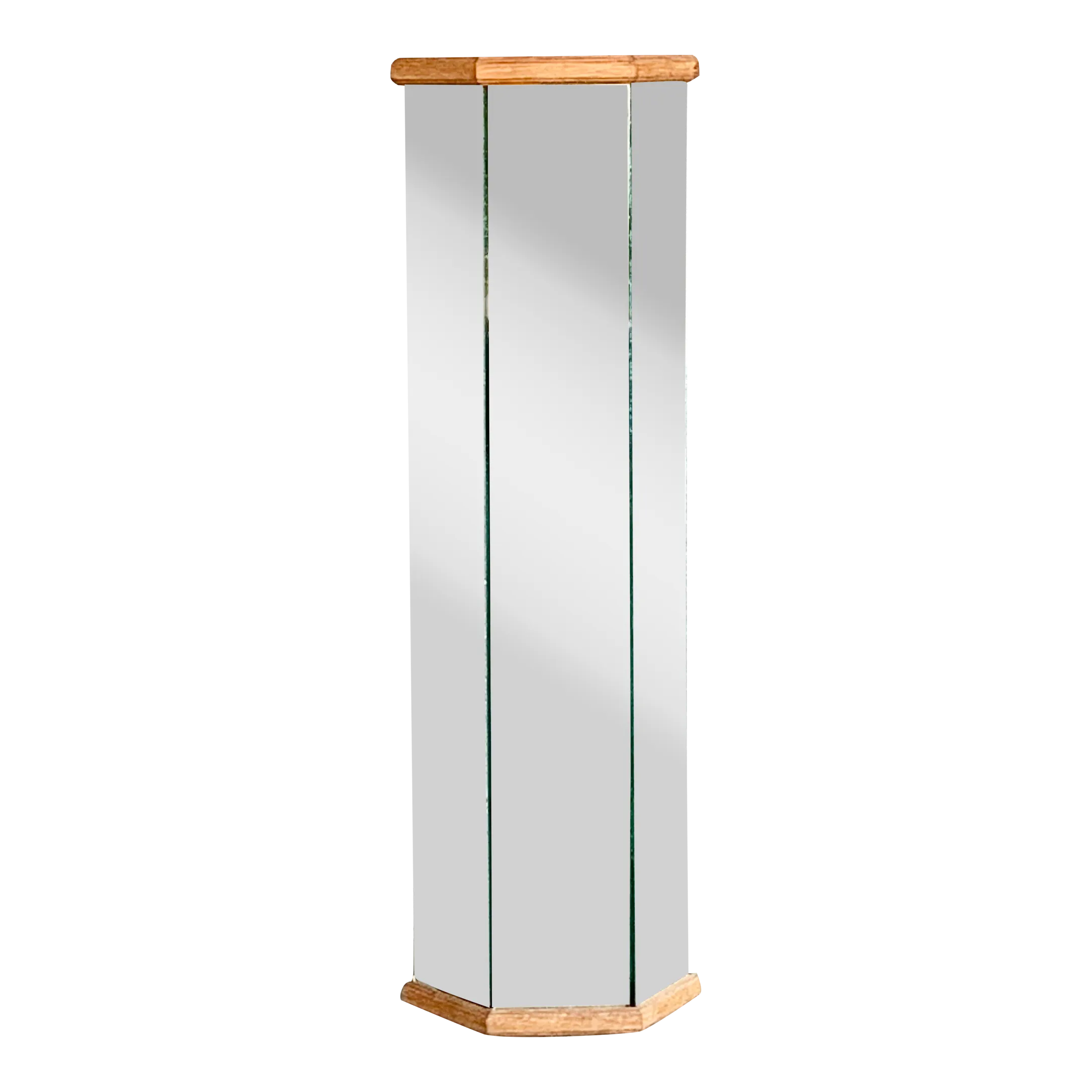 Vintage Hexagonal Mirrored Column | Chairish