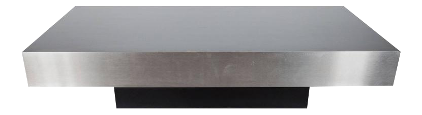 Mid-Century Modernist Low Cocktail Table in Brushed Aluminium, | Chairish