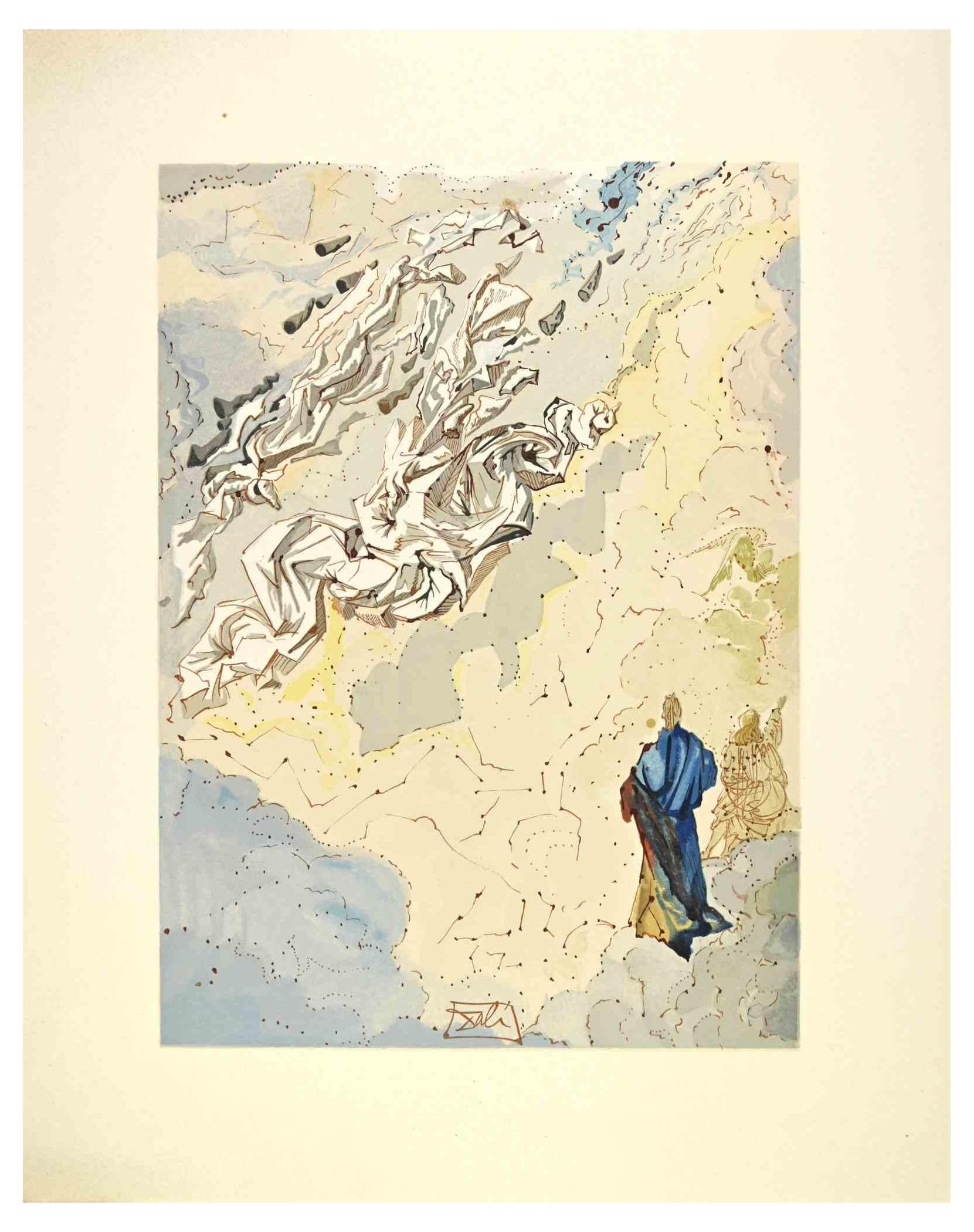 Salvador Dali, Constellation of Blessed Spirits, Woodcut, 1963 | Chairish