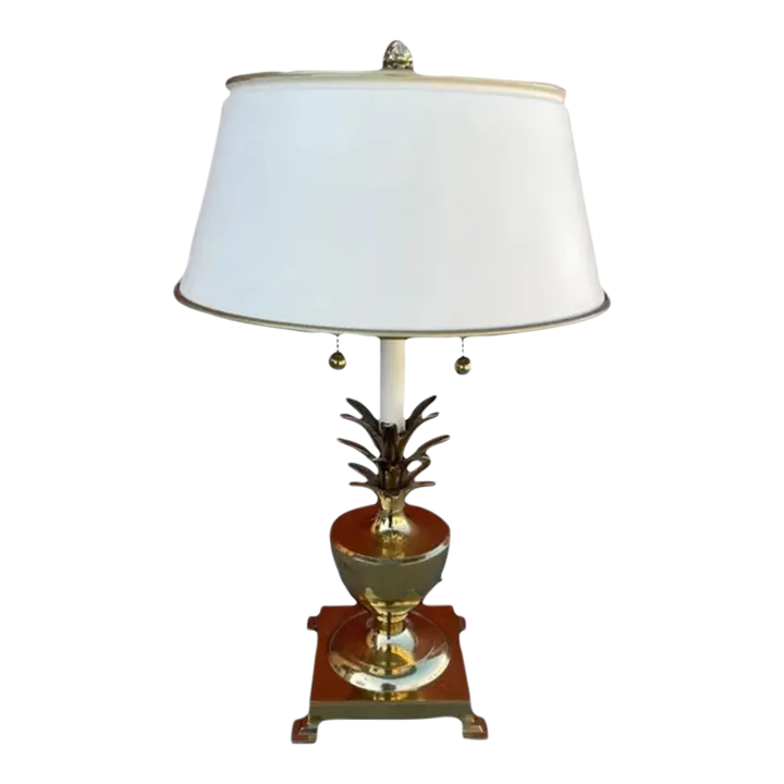 Mid-Century Brass Pineapple Table Lamp, in Manner of Frederick Cooper ...