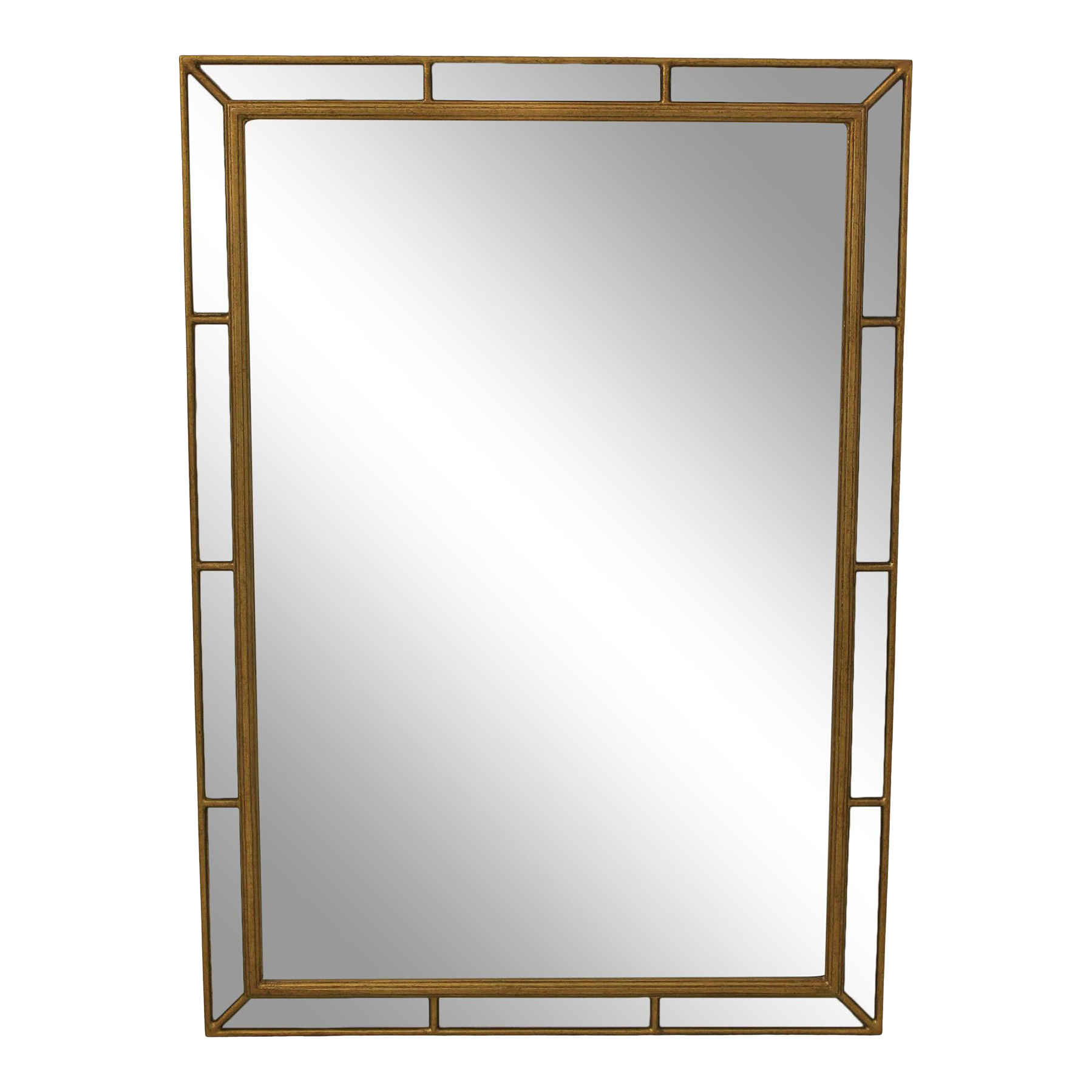 Gold Rectangular Frame Regency Style Beveled Mirror | Chairish