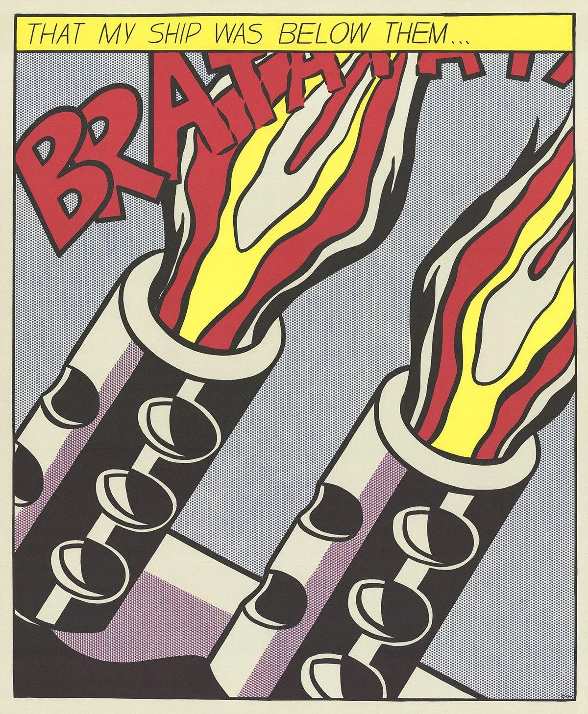1997 Roy Lichtenstein 'That My Ship Was Below Them (Panel 3)' Pop Art ...