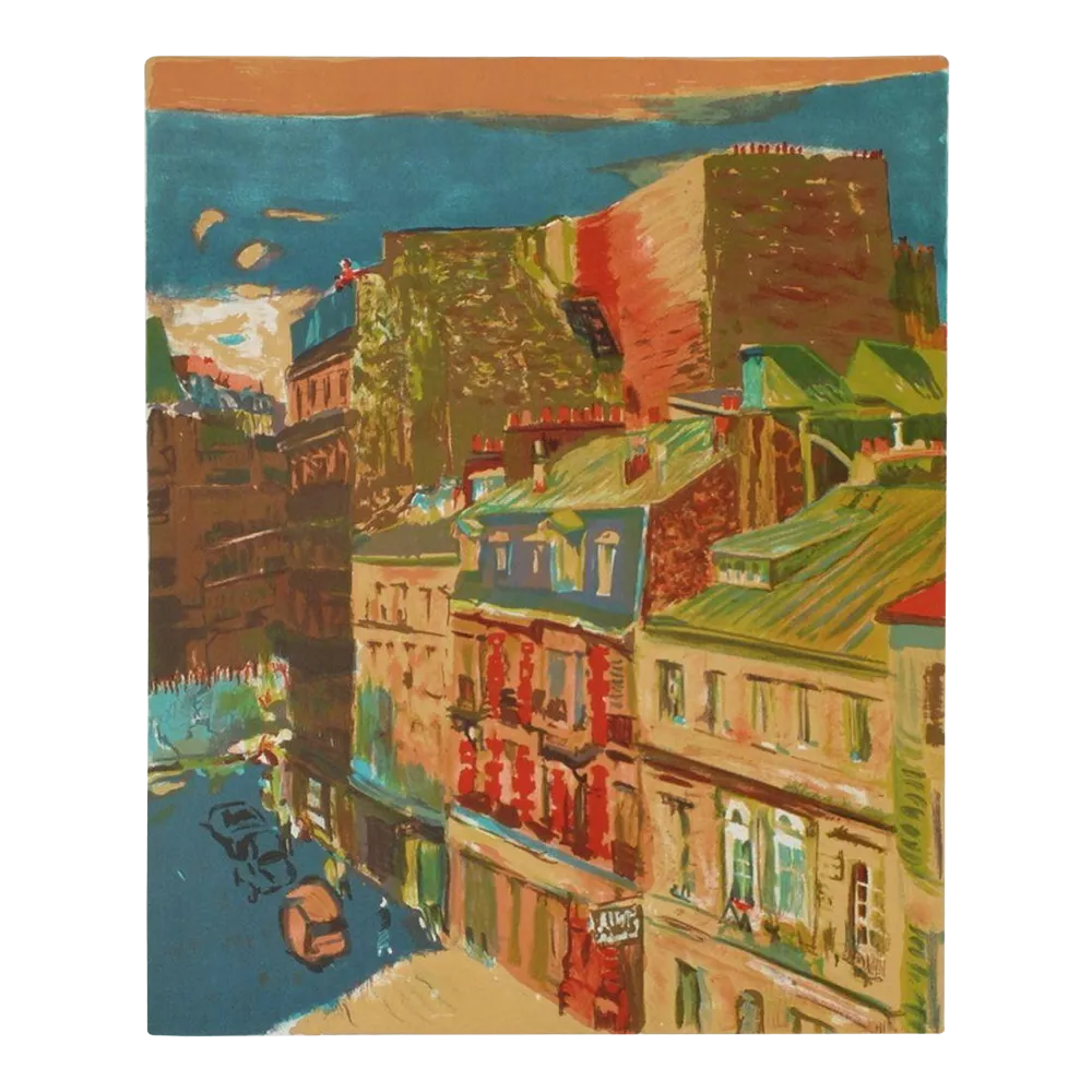 1975 Jik-Soon Yim 임직순 Rue De Paris Lithograph | Chairish