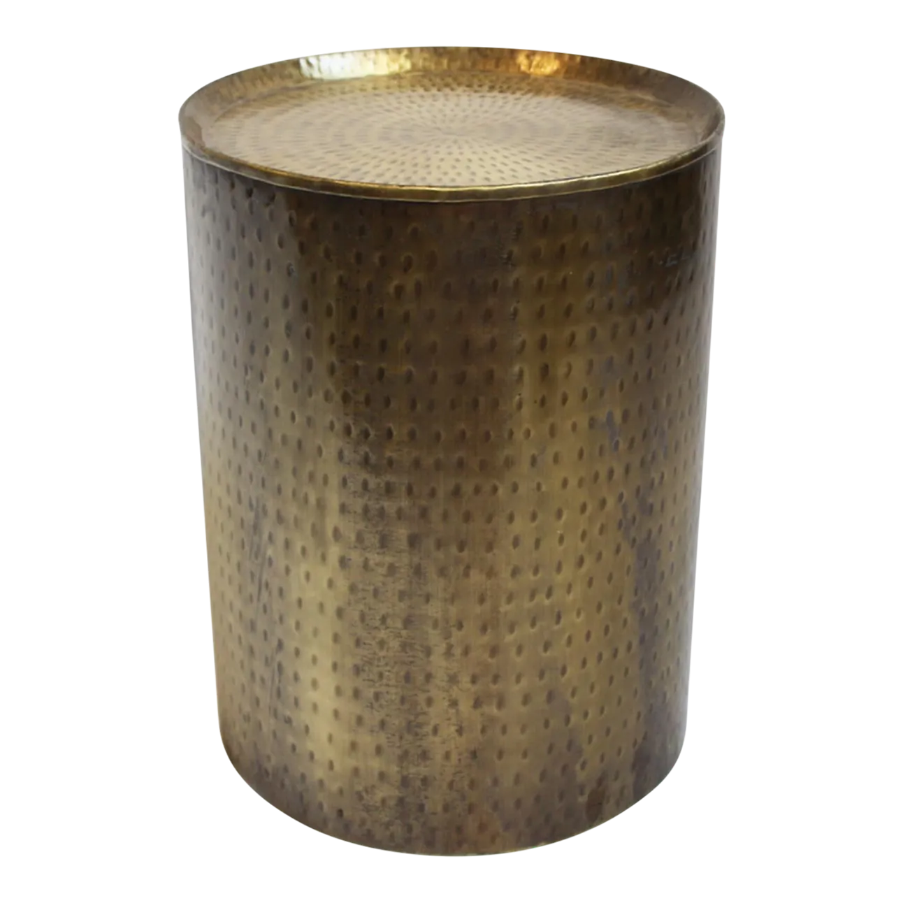 Brass Hammered Round Side Table | Chairish