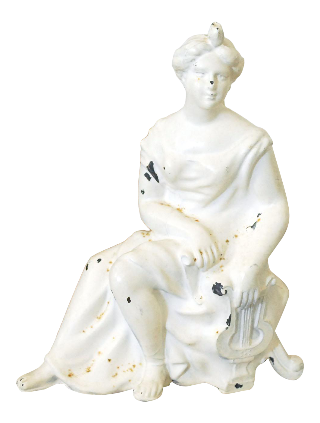 Antique Neoclassical Clock Topper Statue of Woman | Chairish