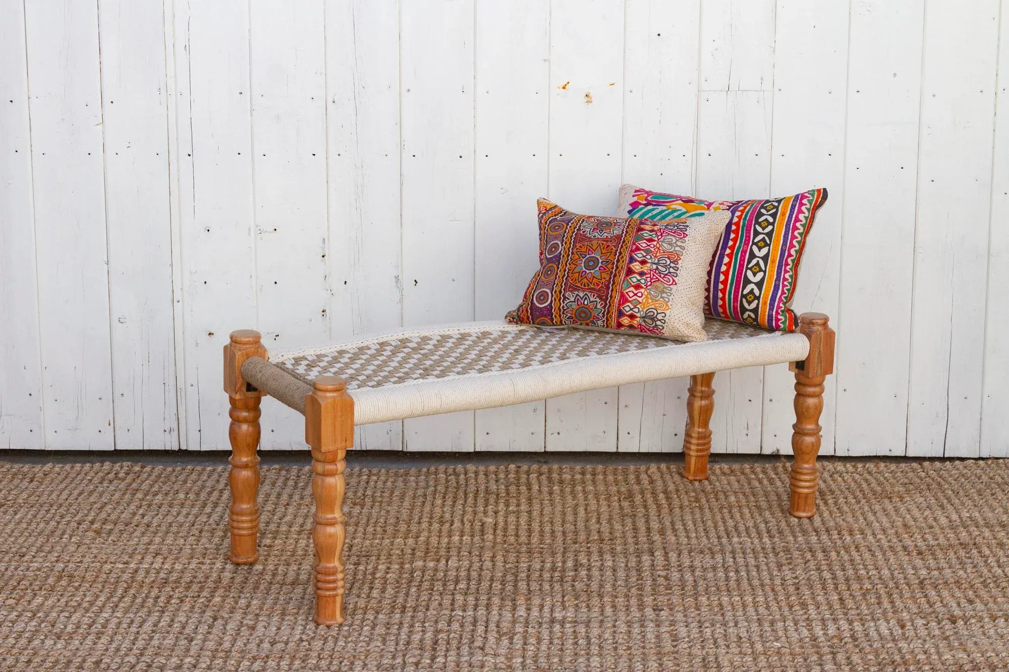 Handwoven Modern Charpai Bench Chairish