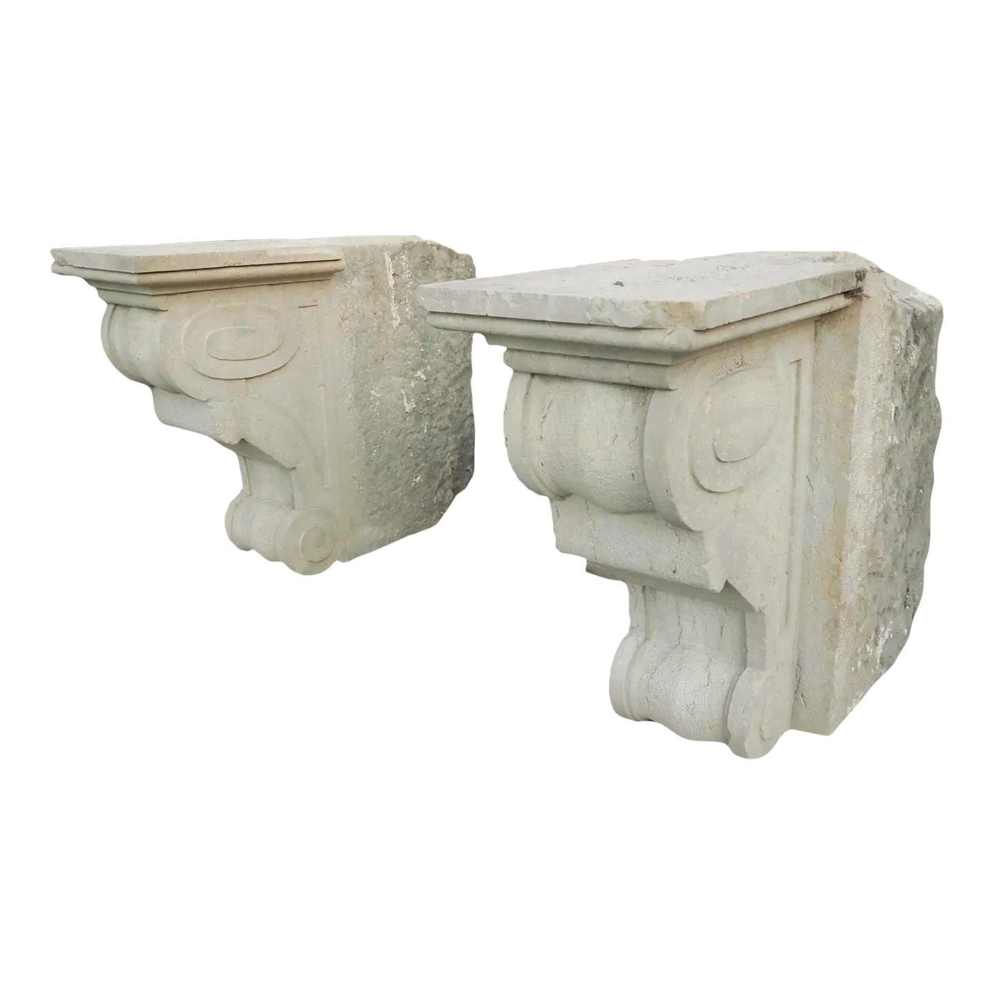 Pair of 19th Century French Balcony Corbels in Carved Pierre De ...