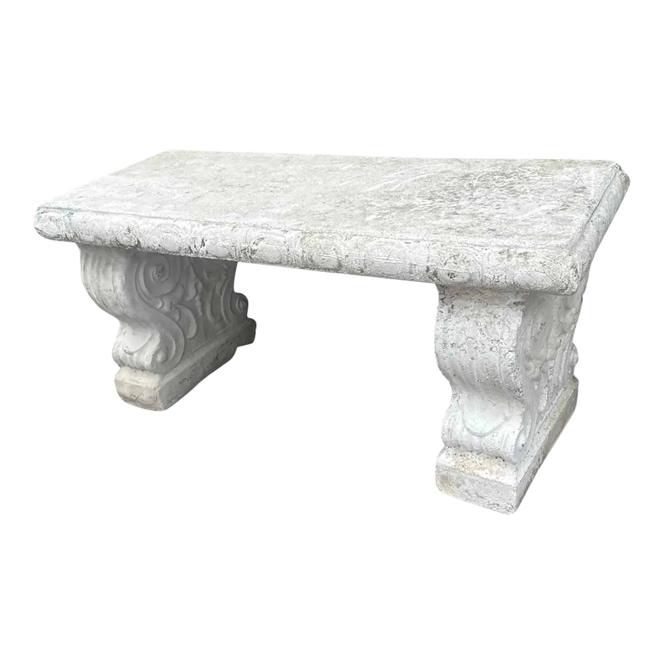 Antique Italian Stone Garden Bench | Chairish