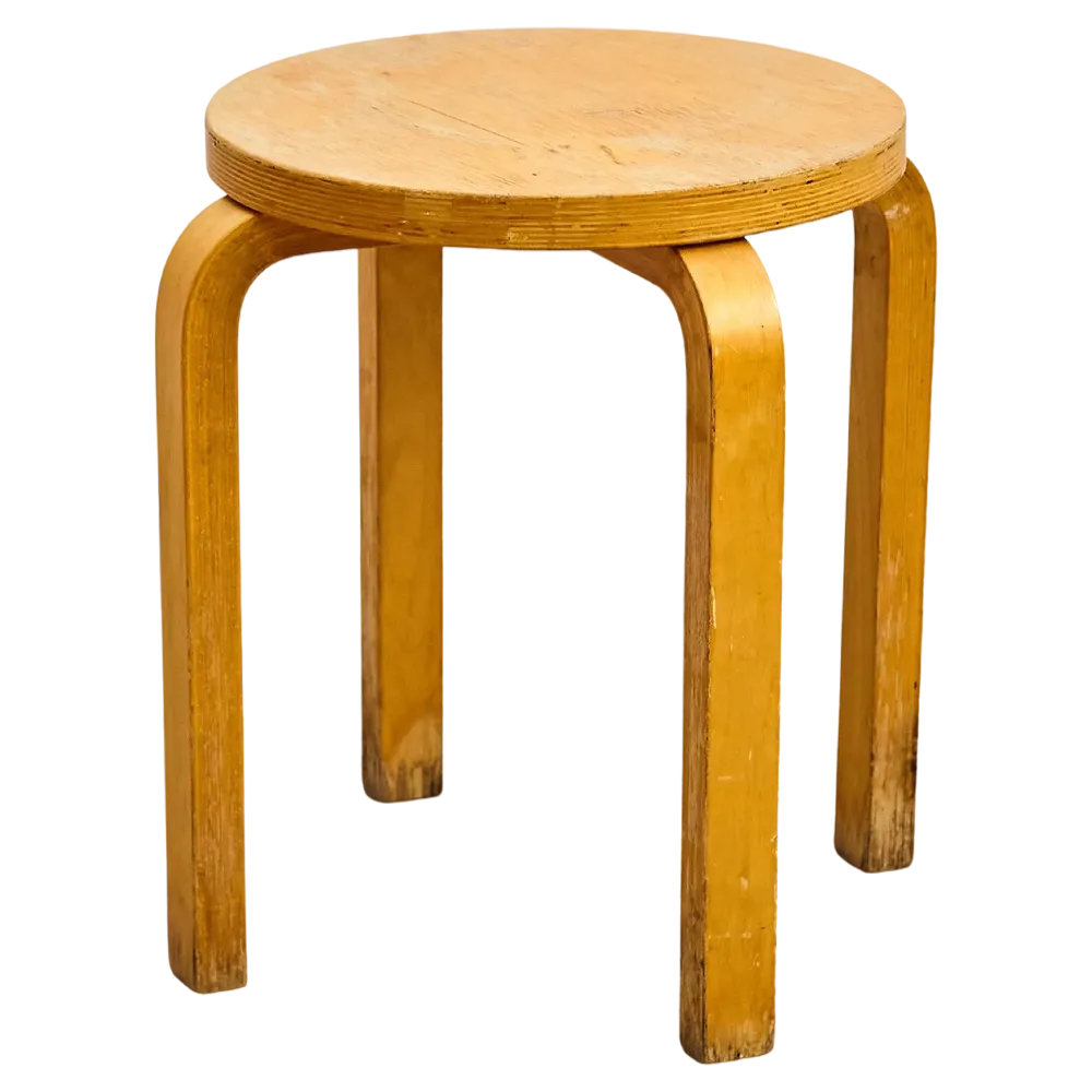 Mid-Century Modern Wood Stool by Alvar Aalto, 1960s | Chairish